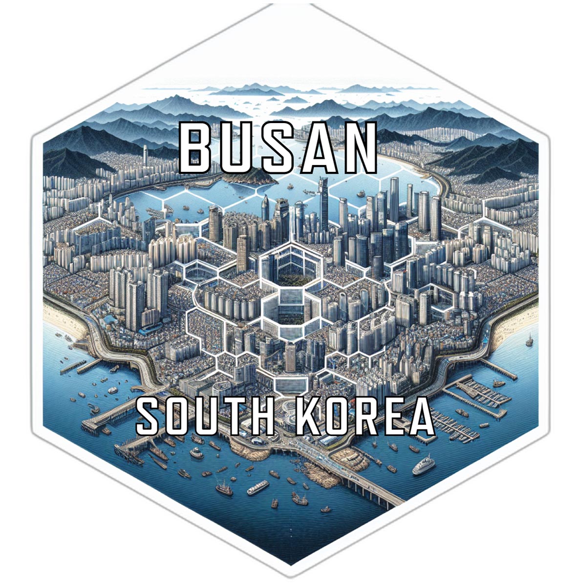 Busan South Korea Travel Destination Souvenir Vinyl Decal Sticker 2-Inch – R & R INC.