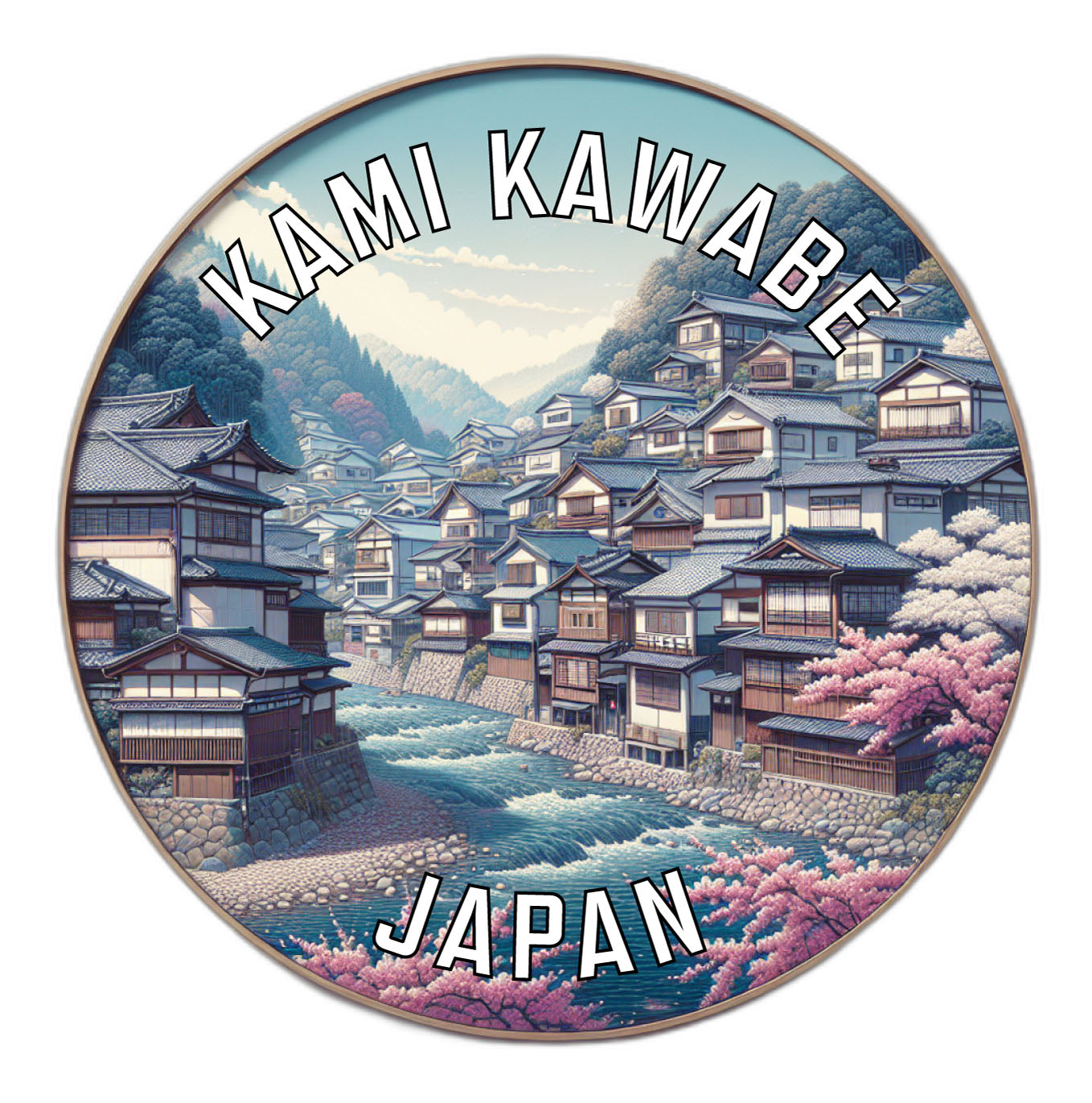 Kami kawabe Japan Souvenir Vinyl Decal Sticker 2-Inch – R & R INC.