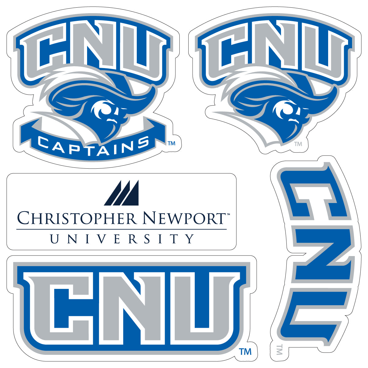 Christopher Newport Captains Officially Licensed College Sticker Multi ...