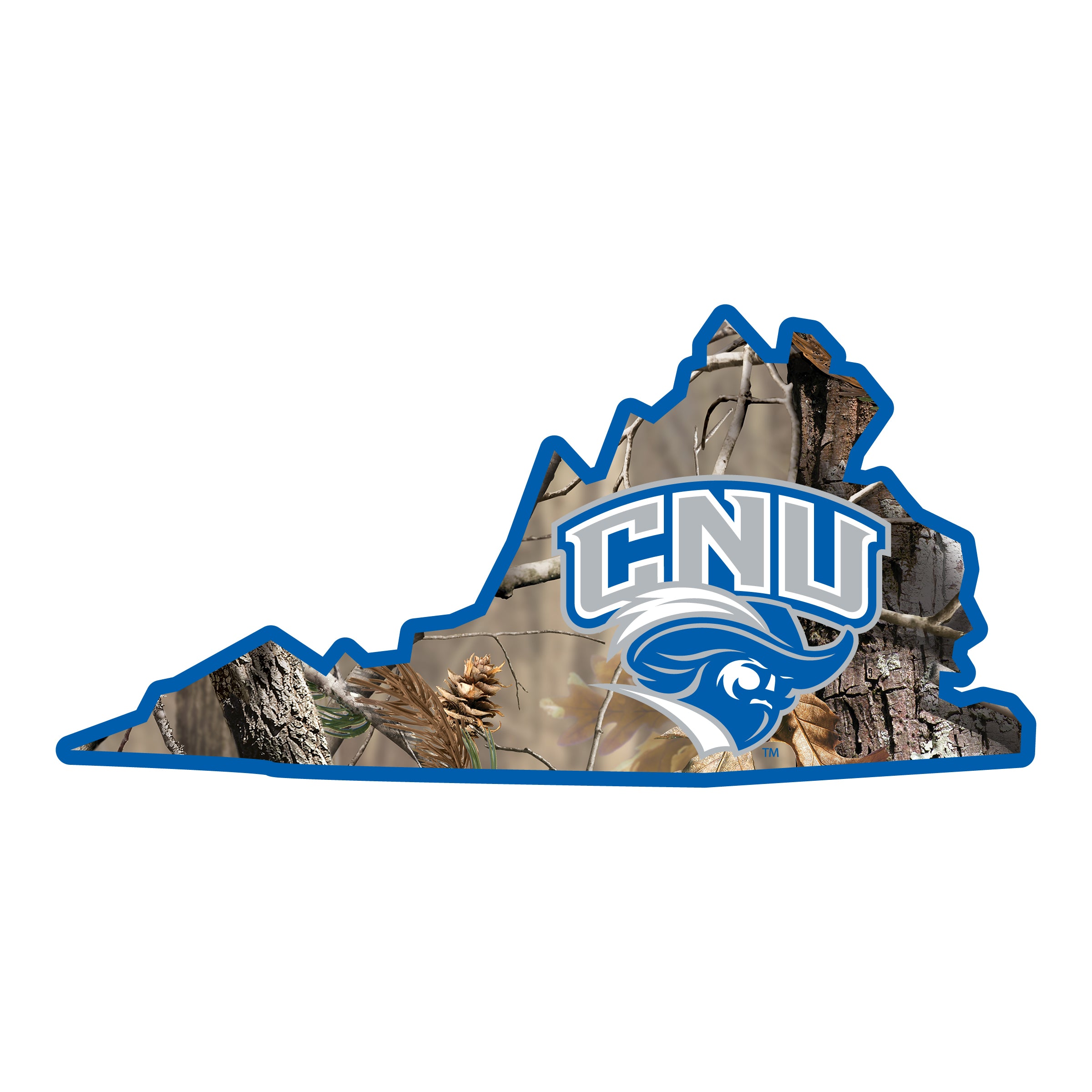 Christopher Newport Captains Realtree Camouflage Vinyl Sticker/Magnet ...