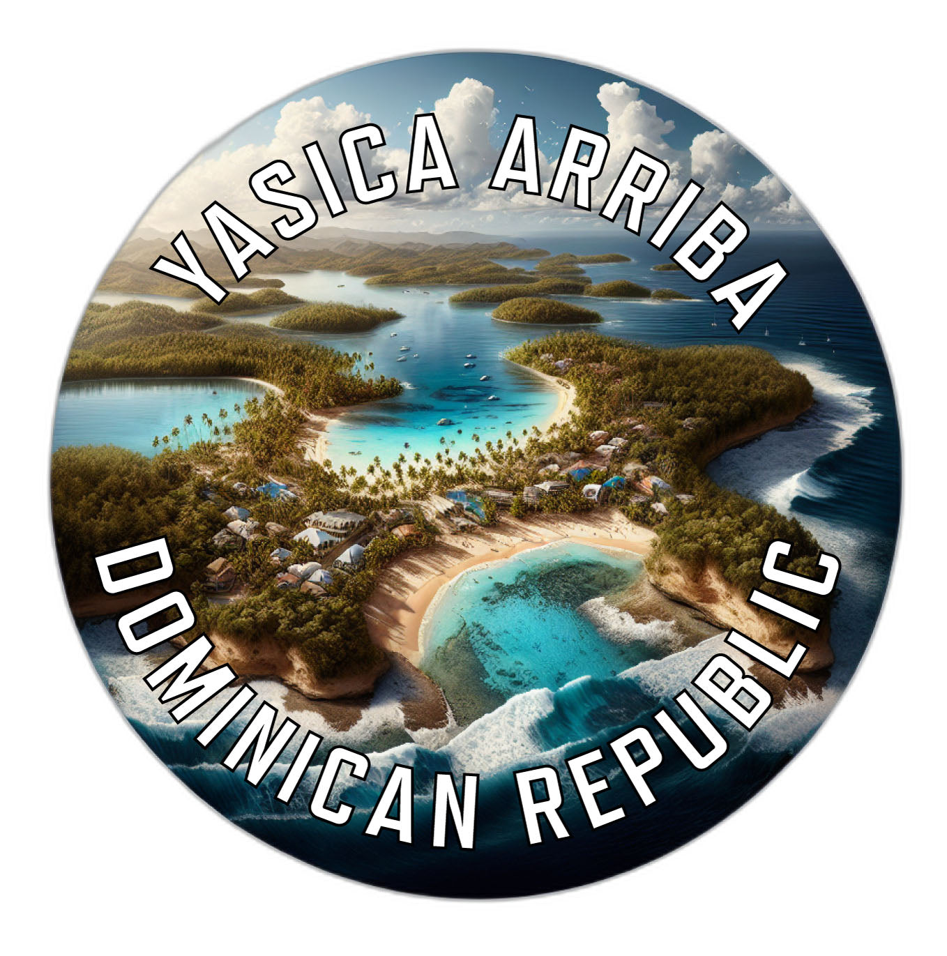 Yasica Arriba Dominican Republic Souvenir Die Cut Flat Magnet 6-Inch – R & R INC.