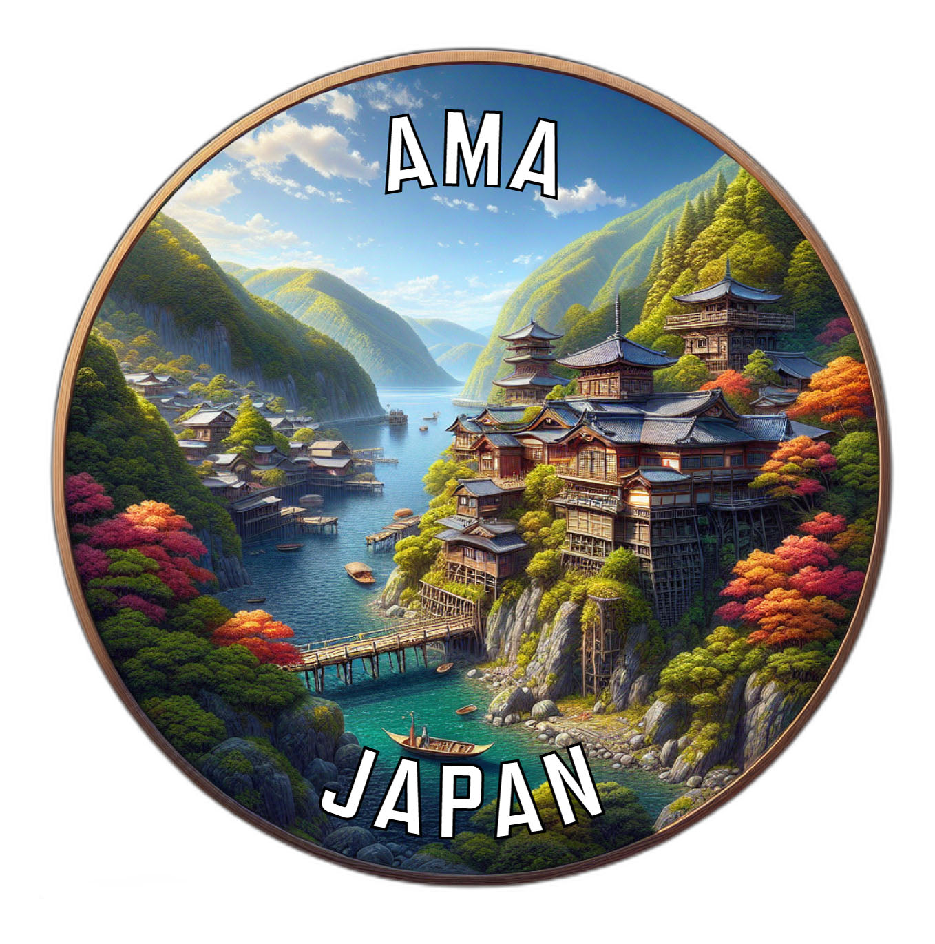 Ama Japan Souvenir Vinyl Decal Sticker 2-Inch – R & R INC.
