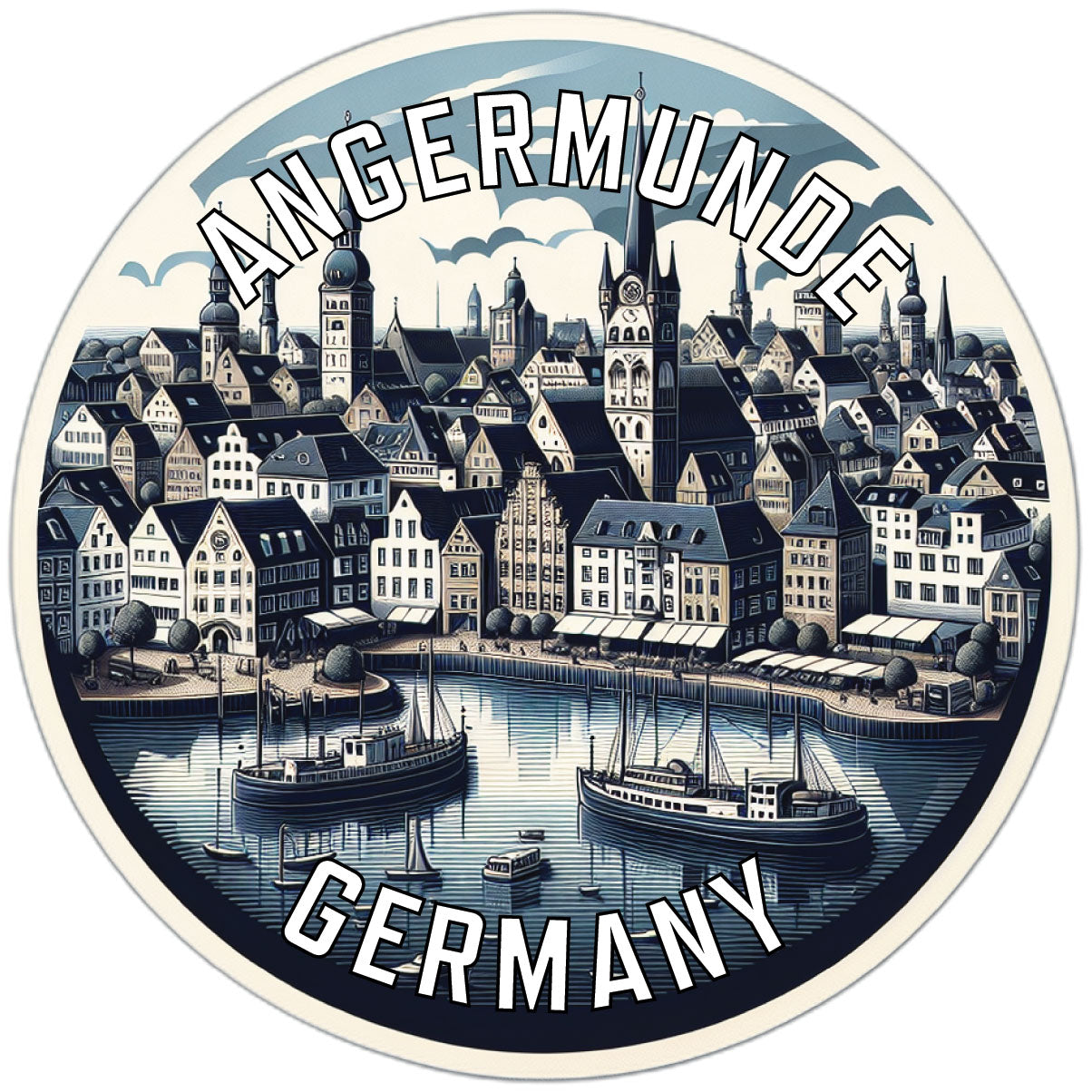 Angermunde Germany Souvenir Vinyl Decal Sticker 2-Inch – R & R INC.