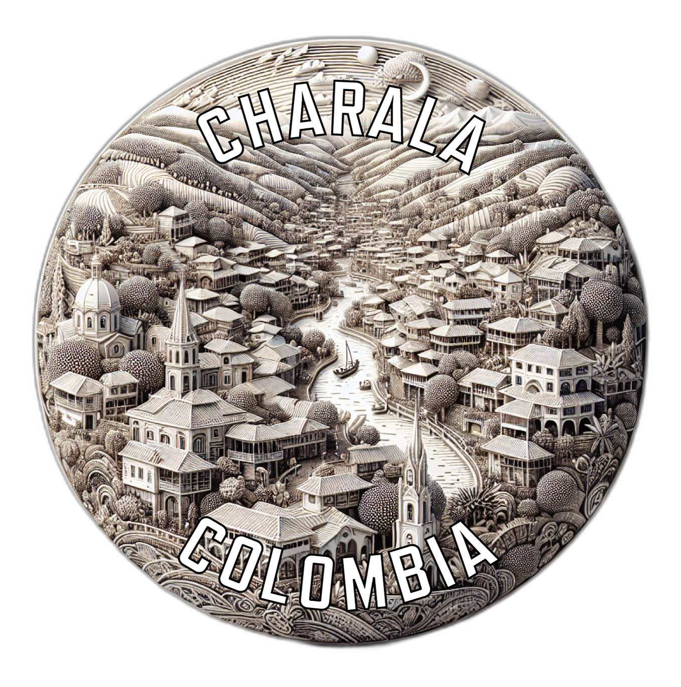 Charala Colombia Souvenir Vinyl Decal Sticker 2-Inch – R & R INC.
