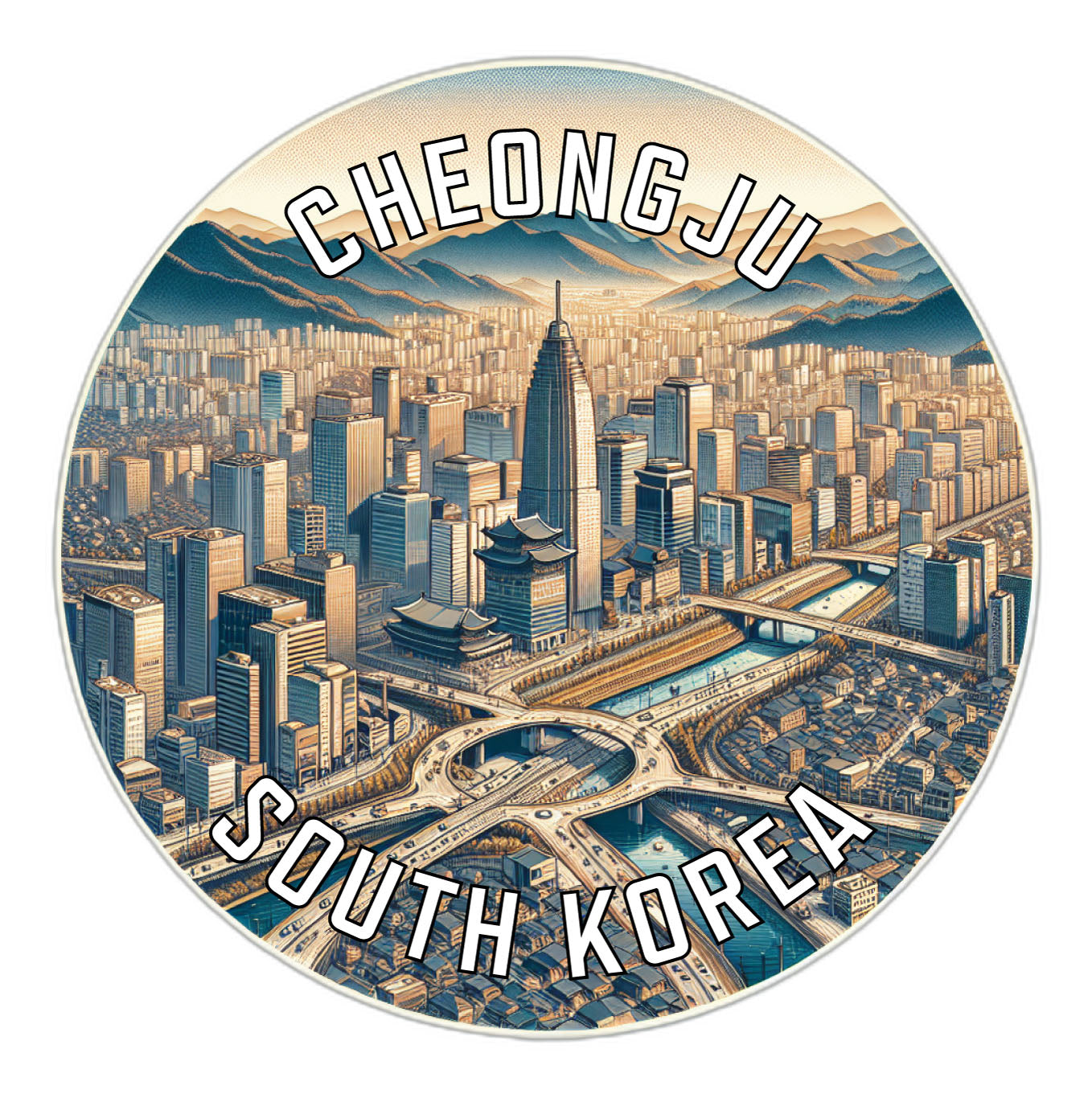 Cheongju Korea South Souvenir Vinyl Decal Sticker 6-Inch – R & R INC.