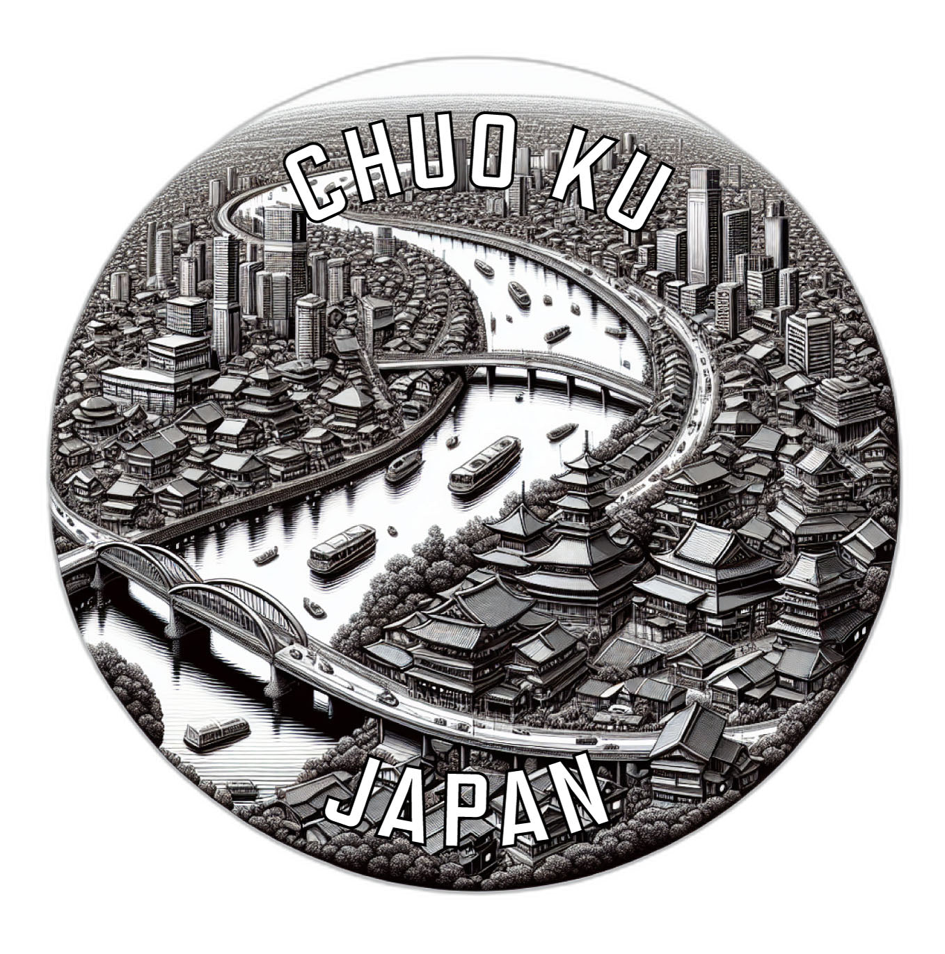Chuo ku Japan Souvenir Vinyl Decal Sticker 6-Inch – R & R INC.
