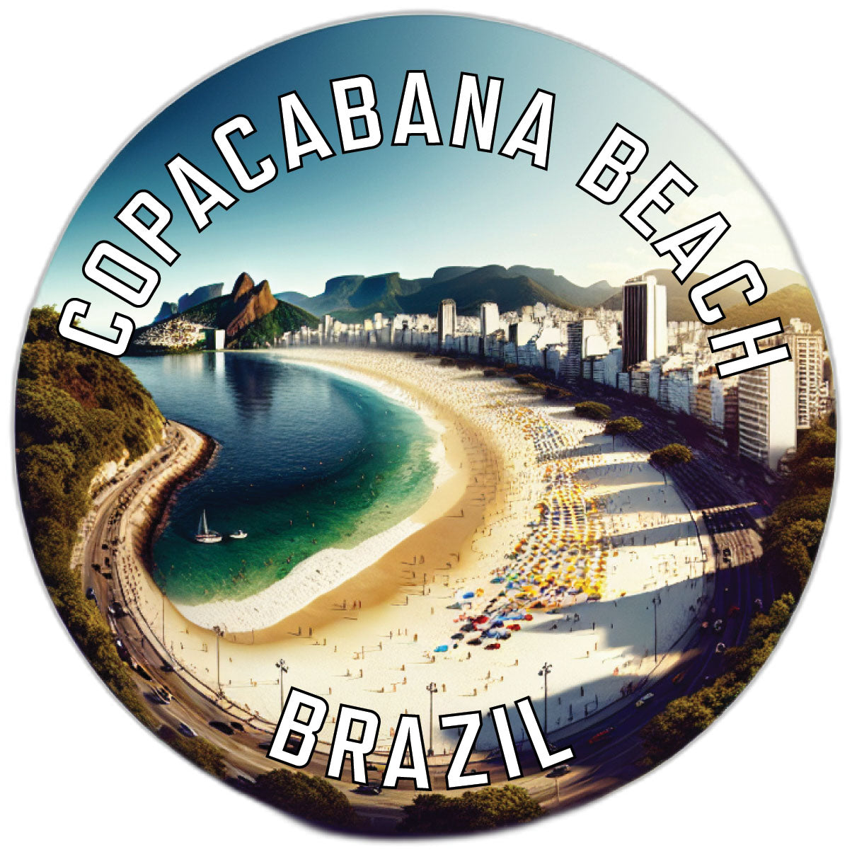 Copacabana Beach Souvenir Vinyl Decal Sticker 6-Inch – R & R INC.