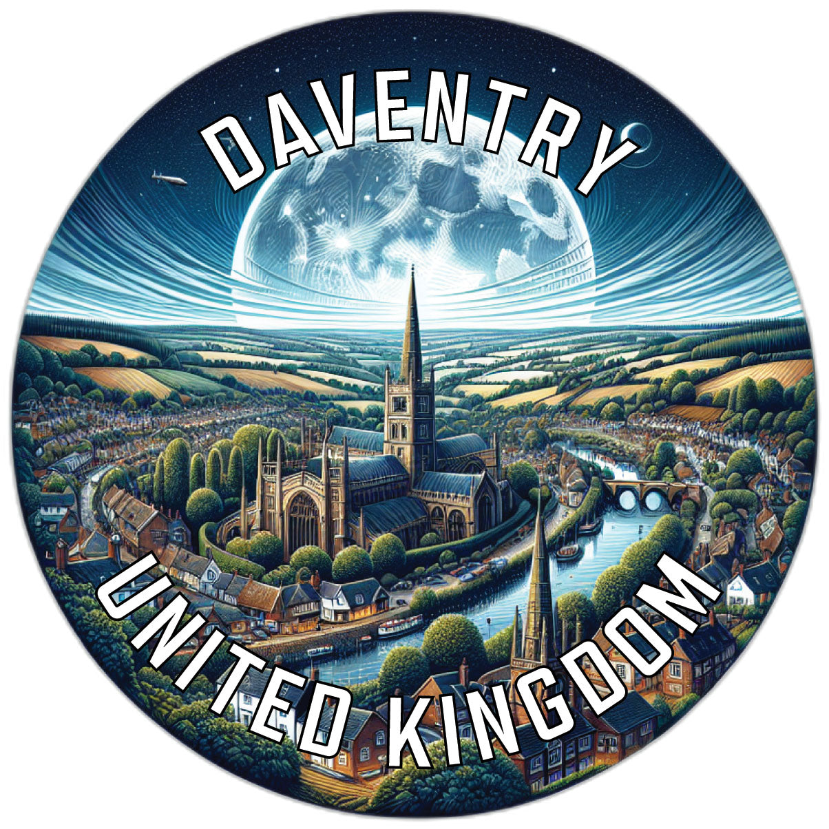 Daventry United Kingdom Souvenir Vinyl Decal Sticker 2-Inch – R & R INC.