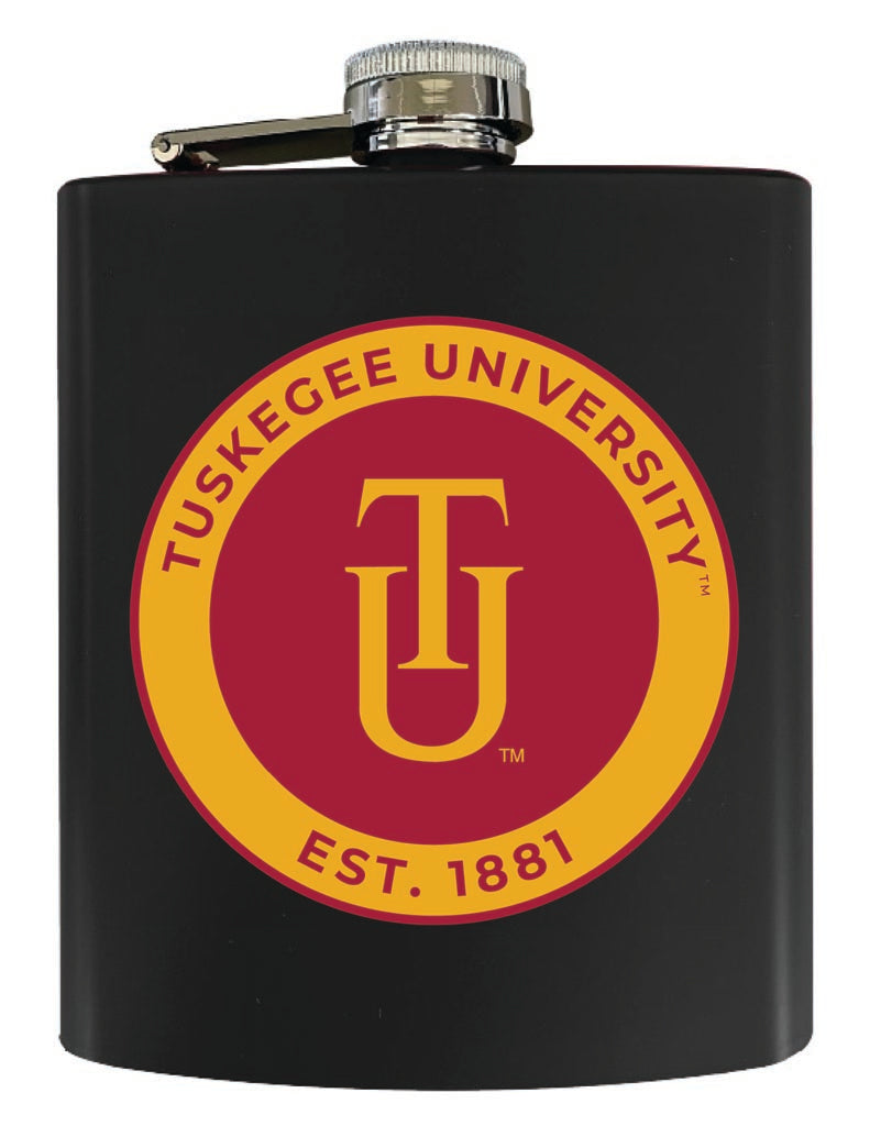 Tuskegee University 7 oz Steel Flask Matte Finish Black Officially ...