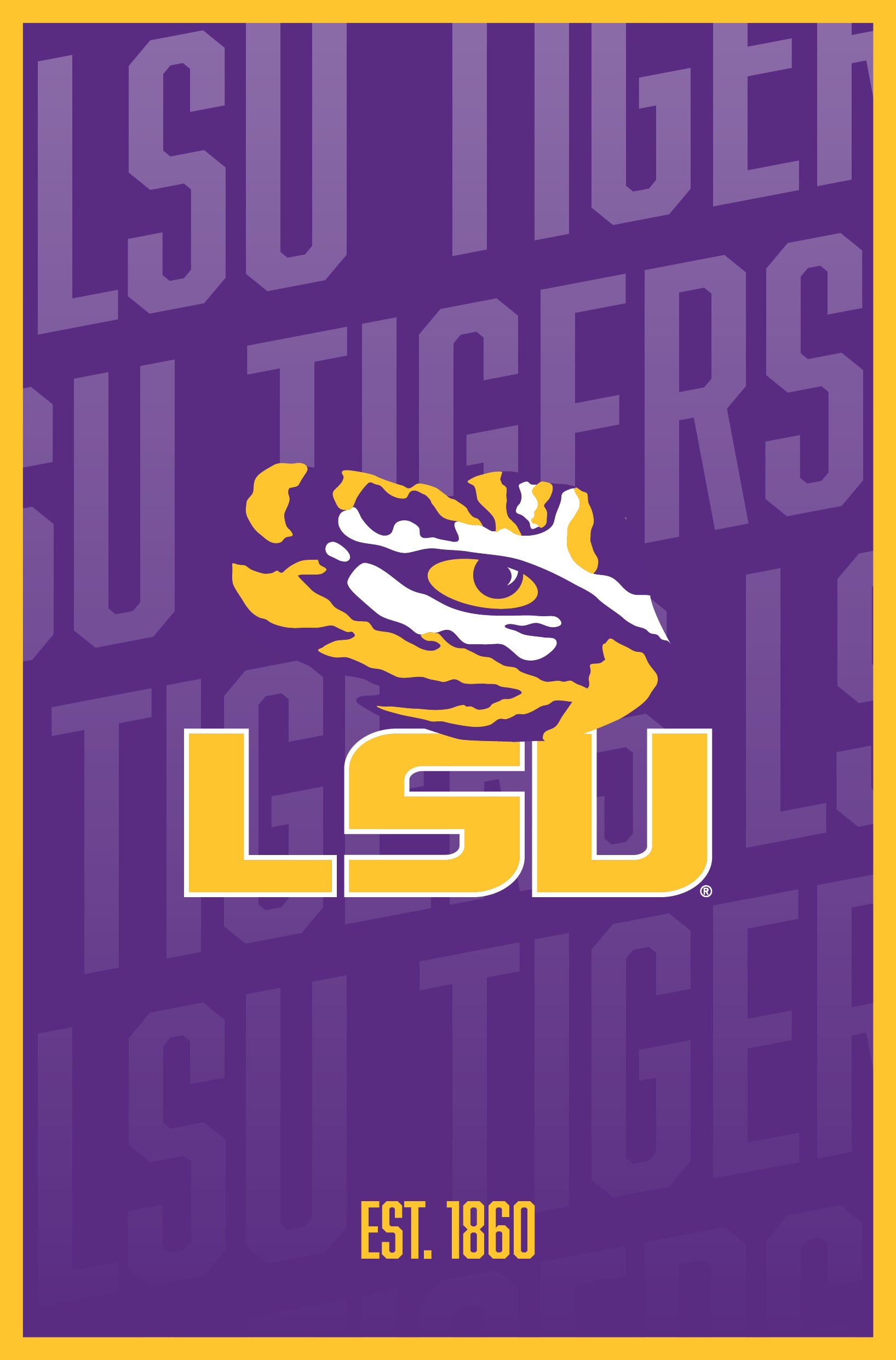 LSU Tigers Vintage College Poster Officially Licensed Collegiate ...
