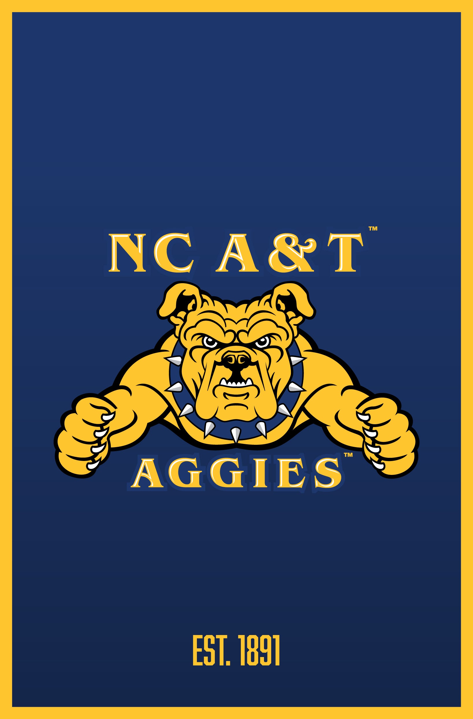North Carolina A&T State Aggies Vintage College Poster Officially ...