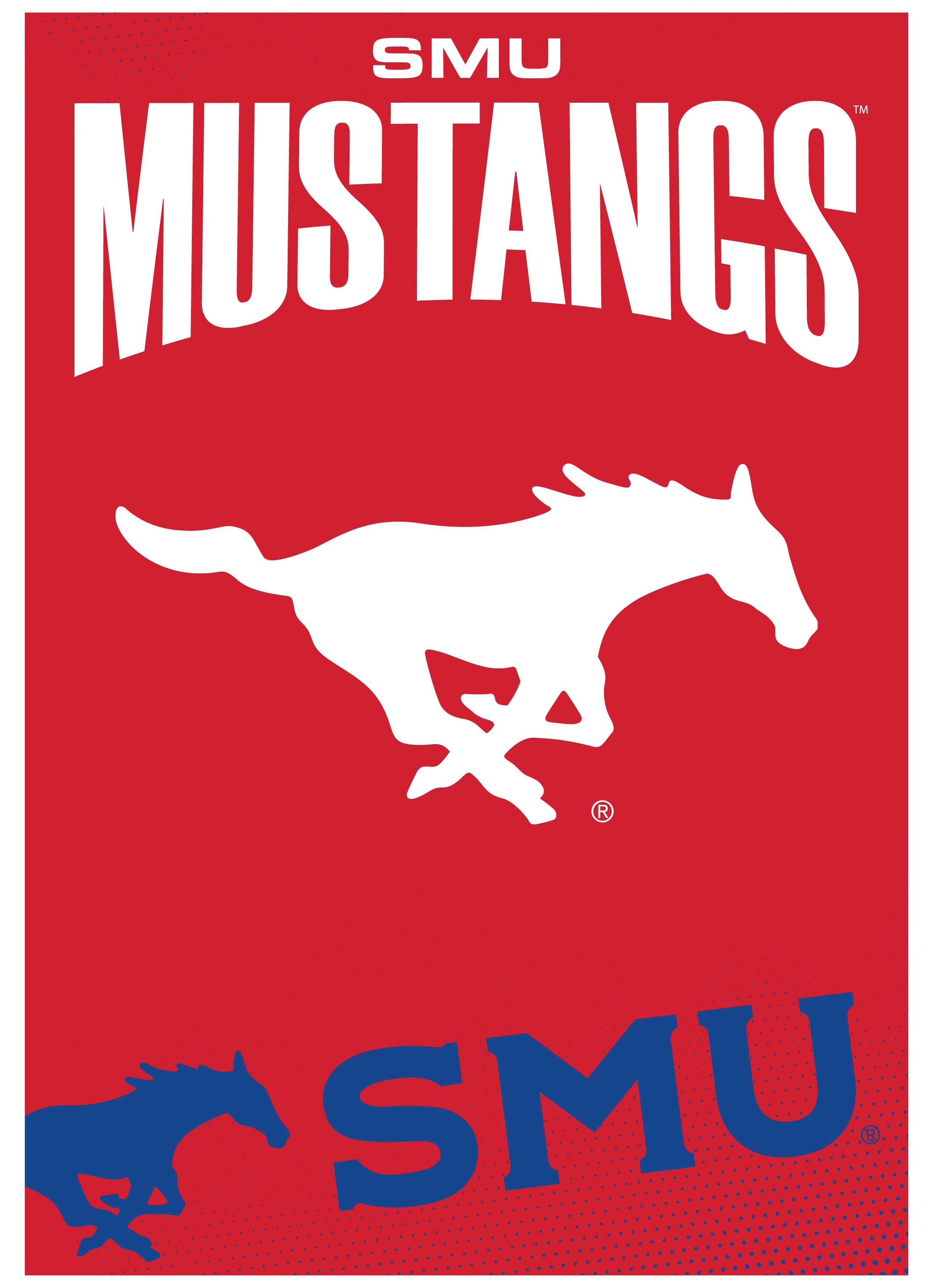 Southern Methodist University Vintage Collegiate Poster – Officially ...