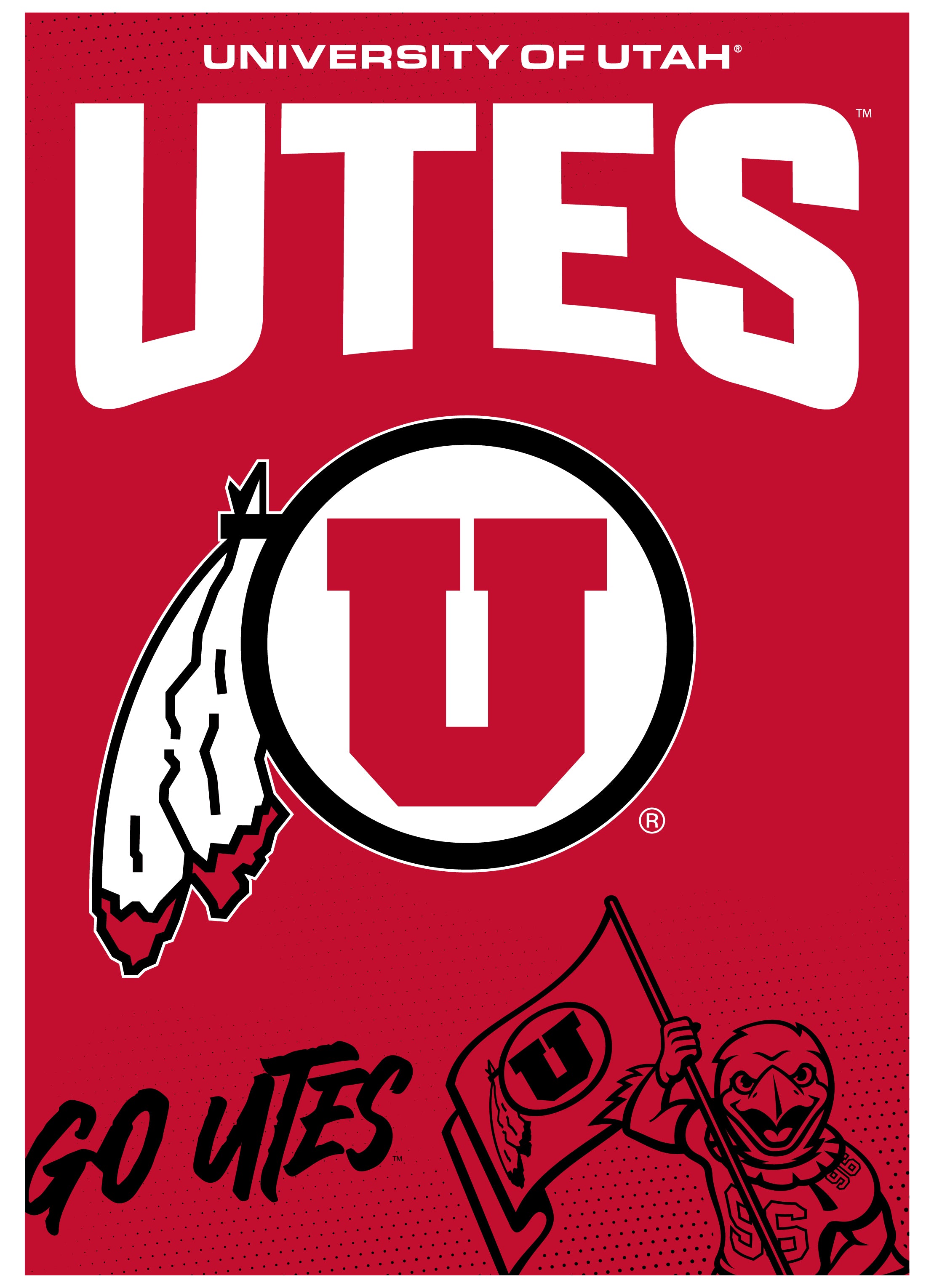 Utah Utes Vintage Collegiate Poster – Officially Licensed College Wall ...