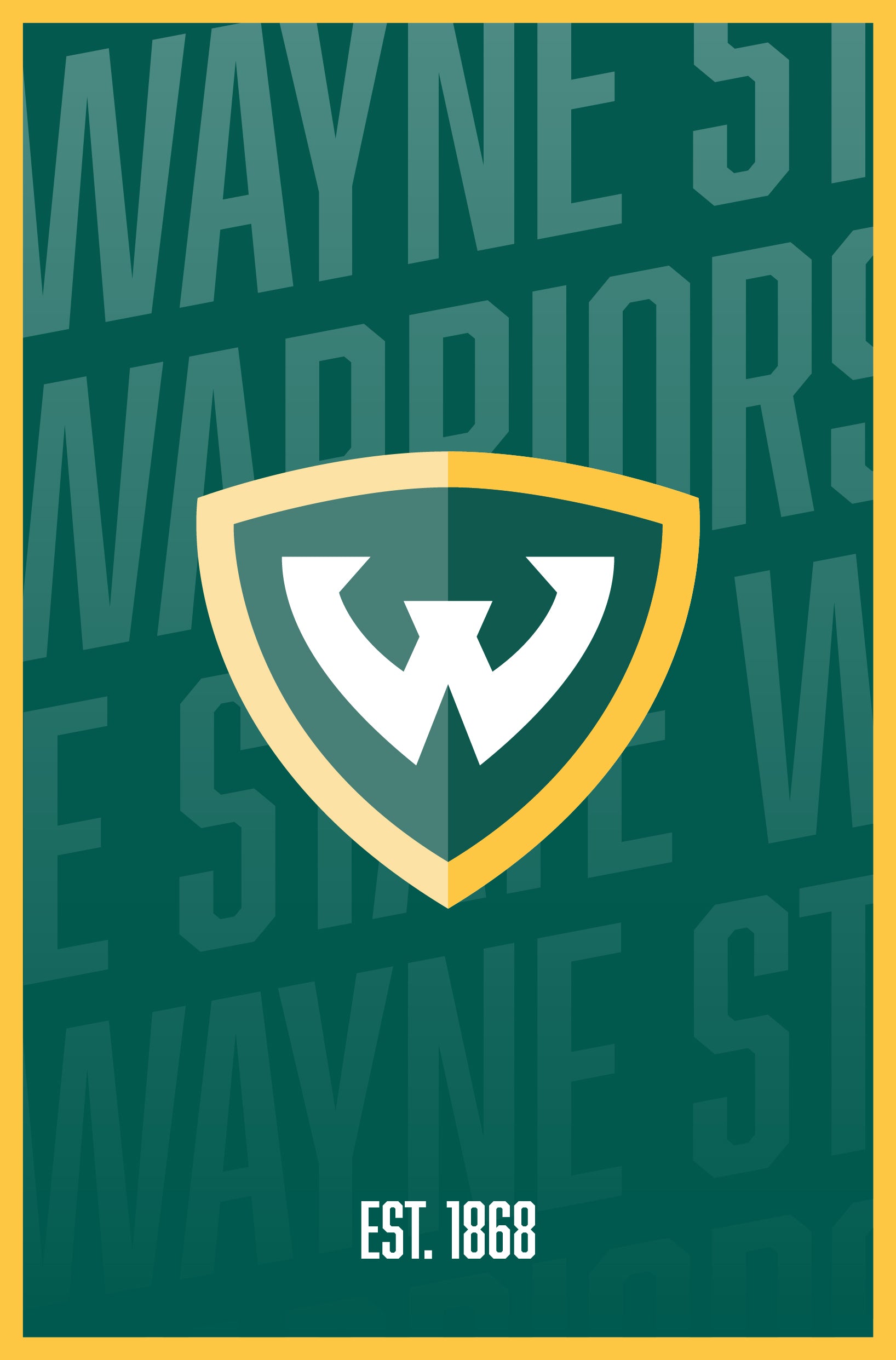Wayne State Vintage College Poster Officially Licensed Collegiate ...