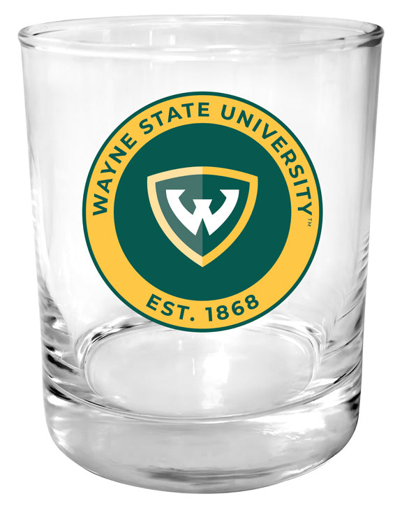 Wayne State 11 oz Round College Whiskey Glass – Officially Licensed ...