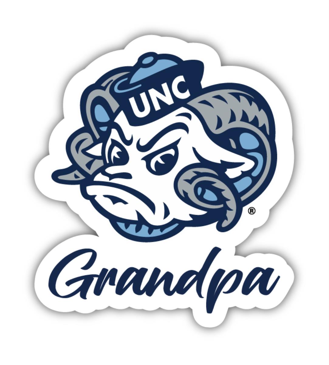 UNC Tar Heels 4-Inch Proud Grandpa NCAA - Durable School Spirit Vinyl ...
