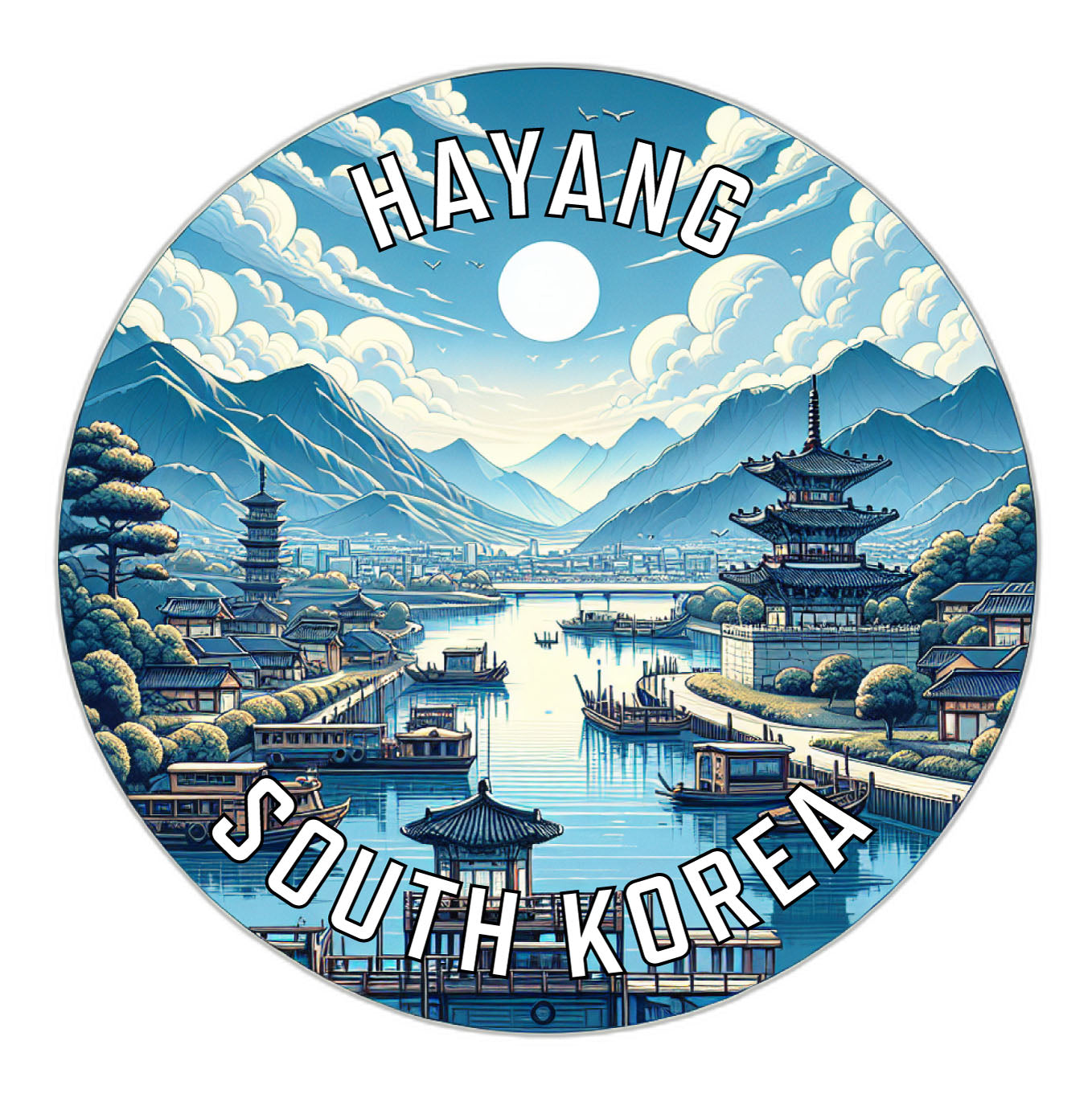 Hayang Korea South Souvenir Vinyl Decal Sticker 2-Inch – R & R INC.
