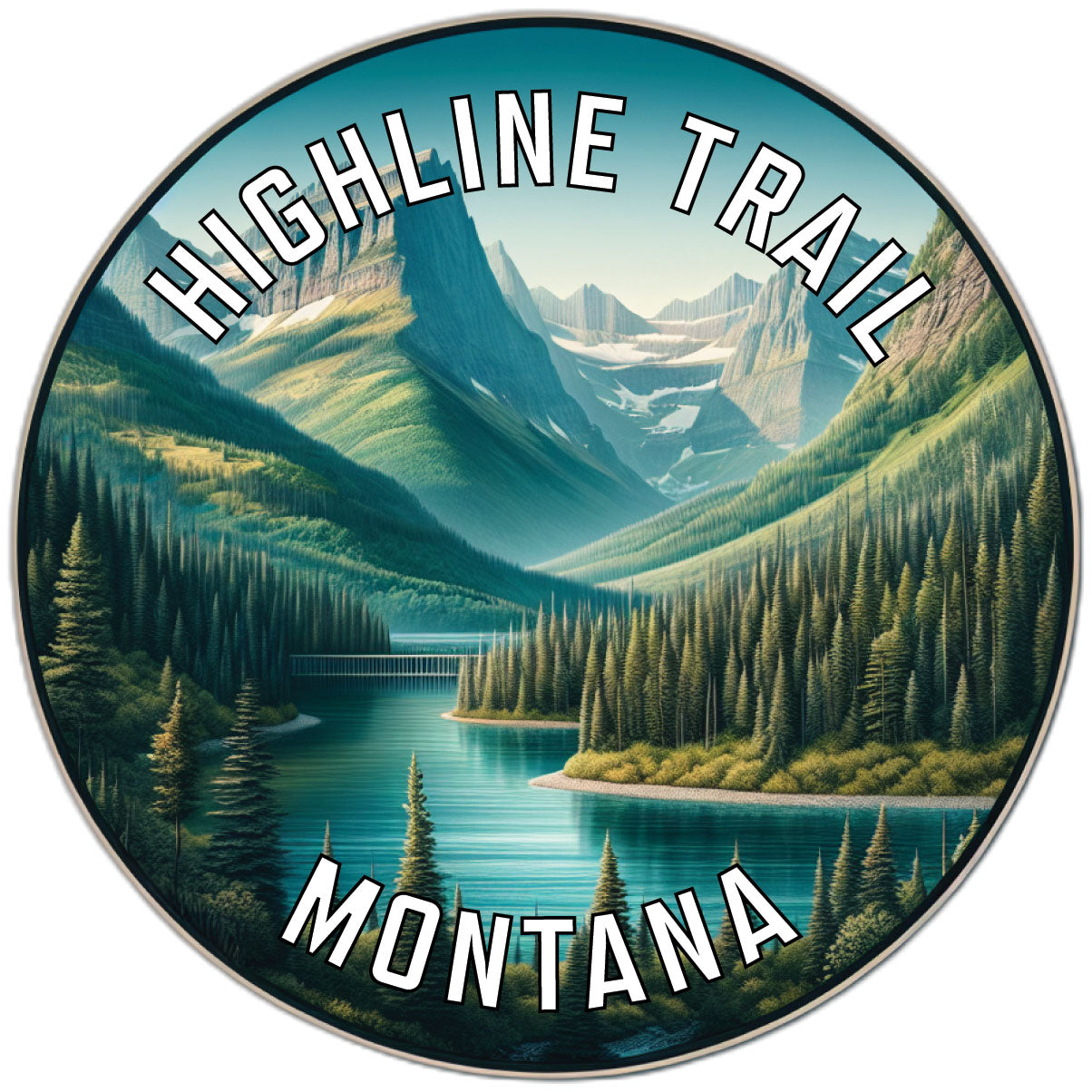 Highline Trail Souvenir Vinyl Decal Sticker 2-Inch – R & R INC.