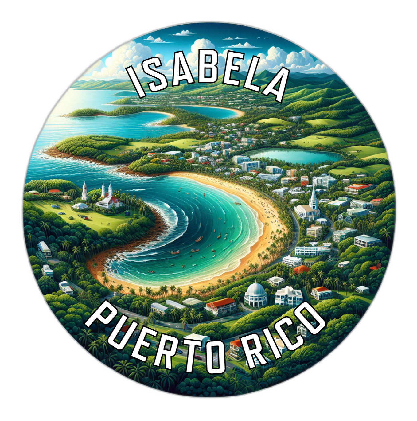 Isabela Puerto Rico Souvenir Vinyl Decal Sticker 2-Inch – R & R INC.