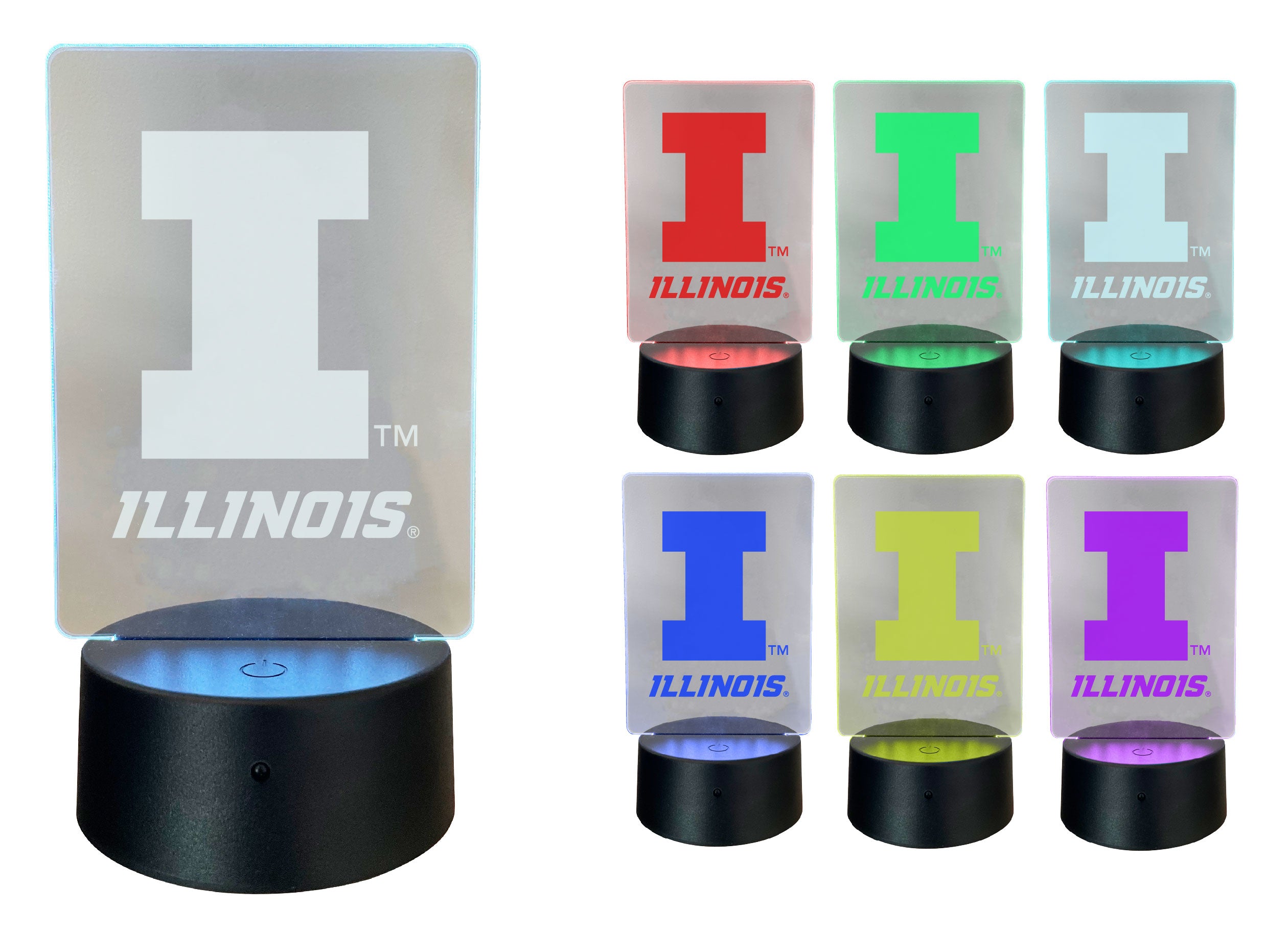 Illinois Fighting Illini Acrylic Color Changing LED Night Light with ...