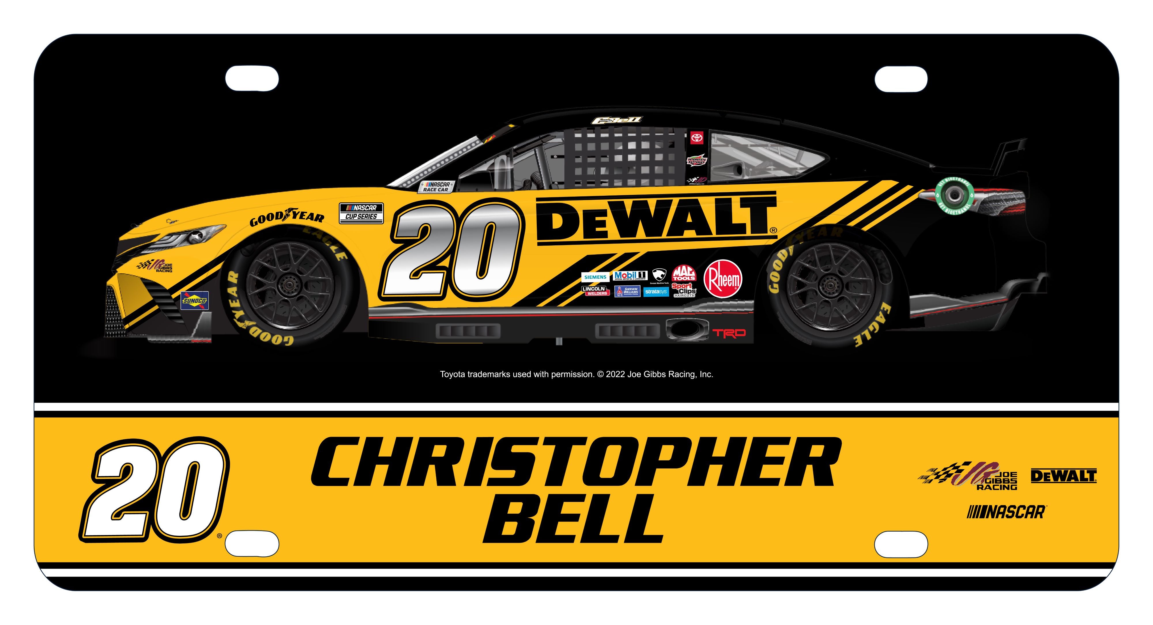 #20 Christopher Bell Officially Licensed NASCAR License Plate – R & R INC.