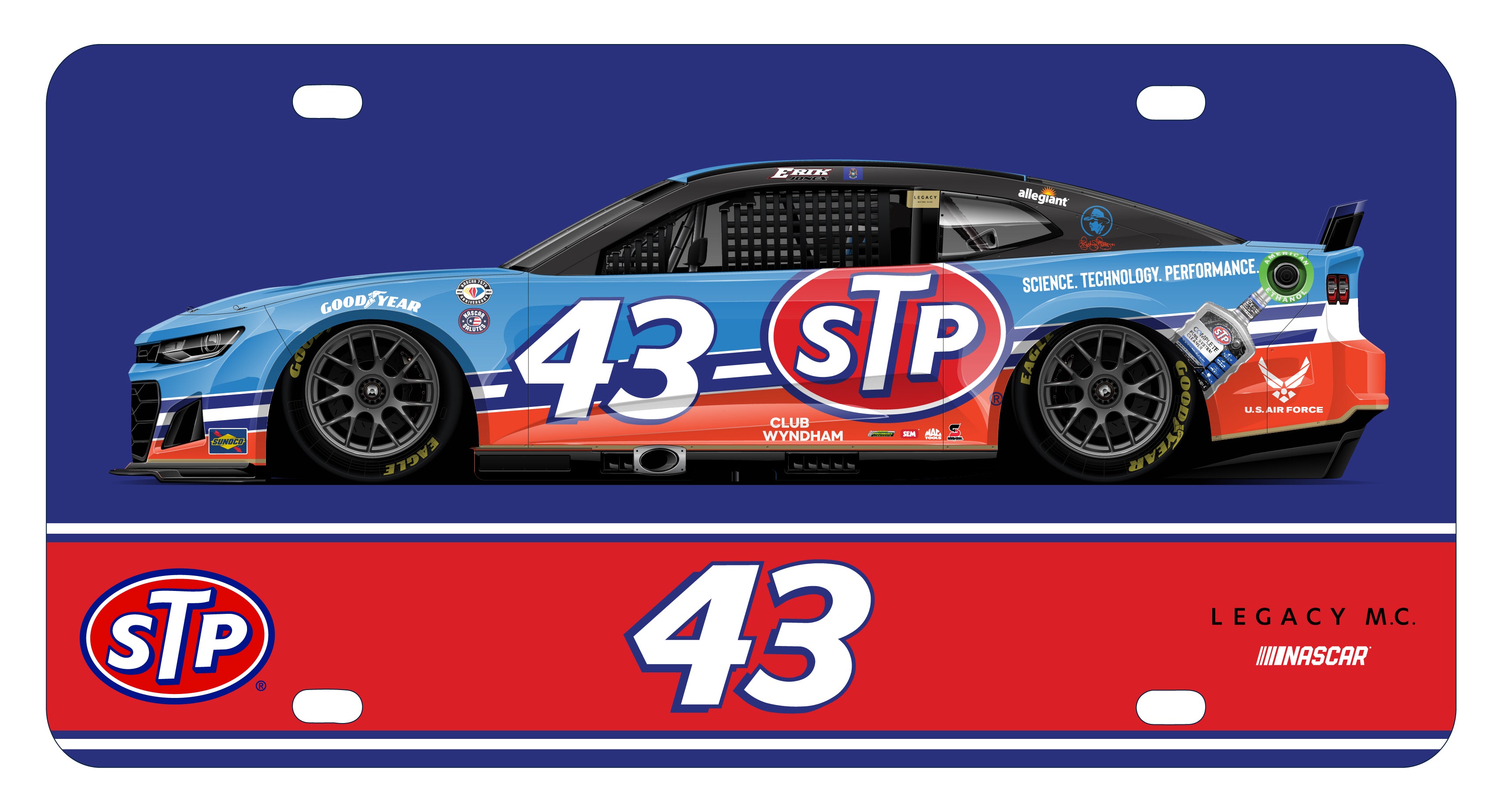 #43 Erik Jones STP Officially Licensed NASCAR License Plate – R & R INC.