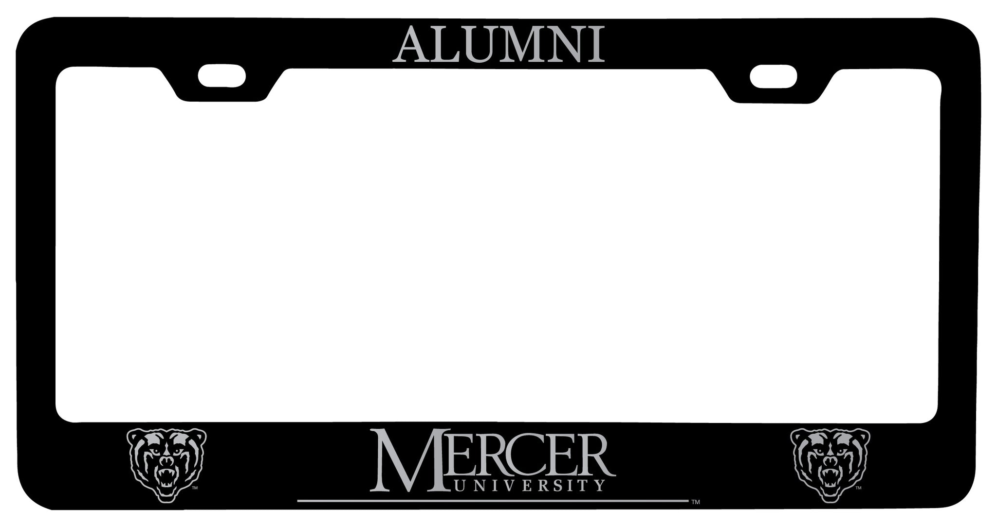 Mercer University Alumni Engraved Metal License Plate Frame White ...