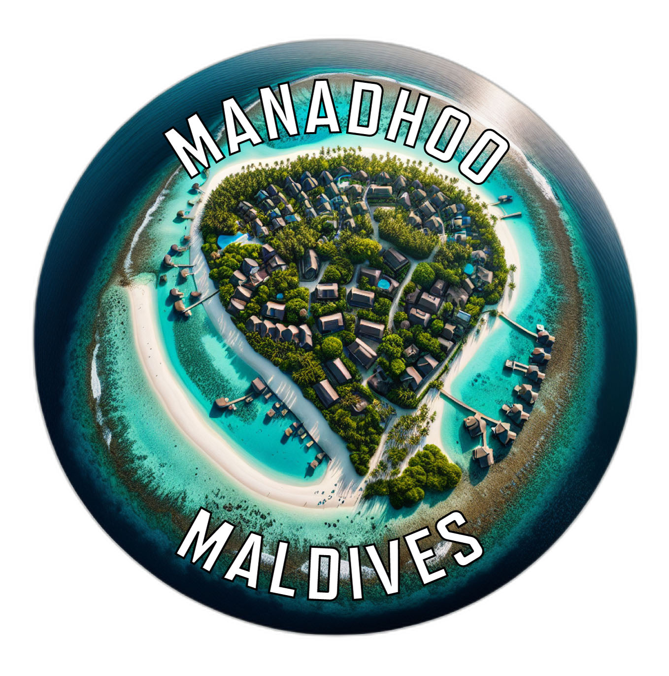 Manadhoo Maldives Souvenir Vinyl Decal Sticker 6-Inch – R & R INC.