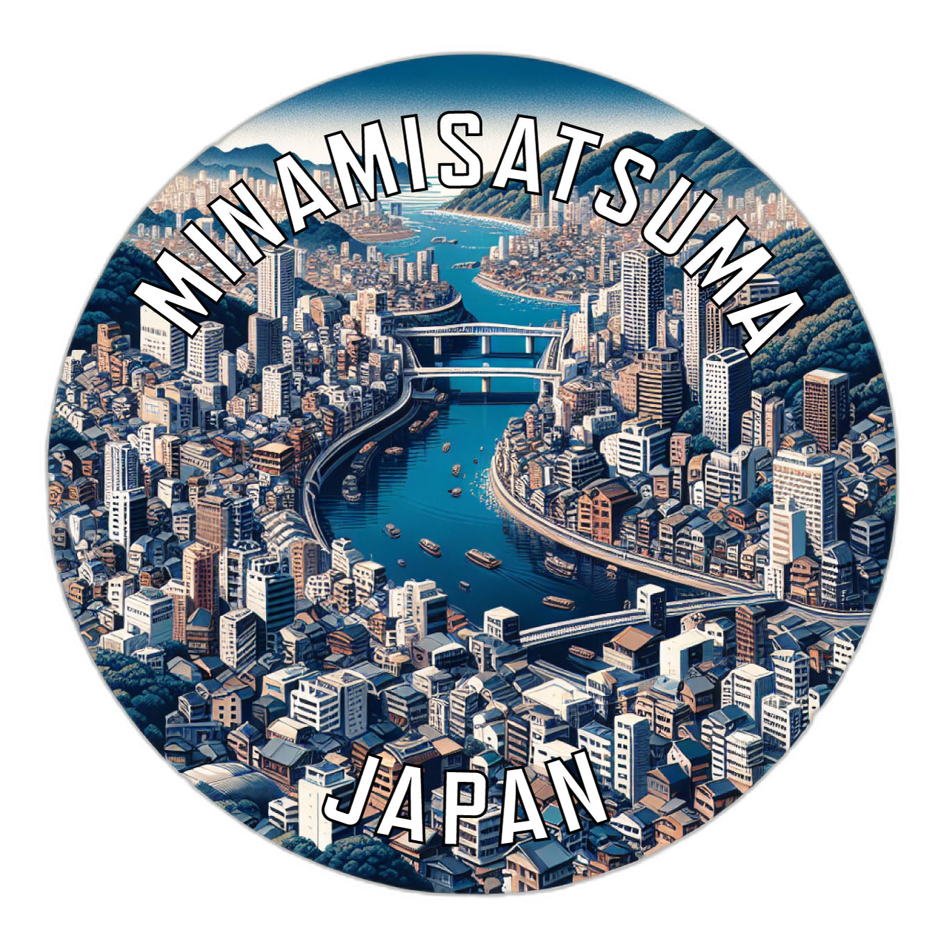 Minamisatsuma Japan Souvenir Vinyl Decal Sticker 2-Inch – R & R INC.