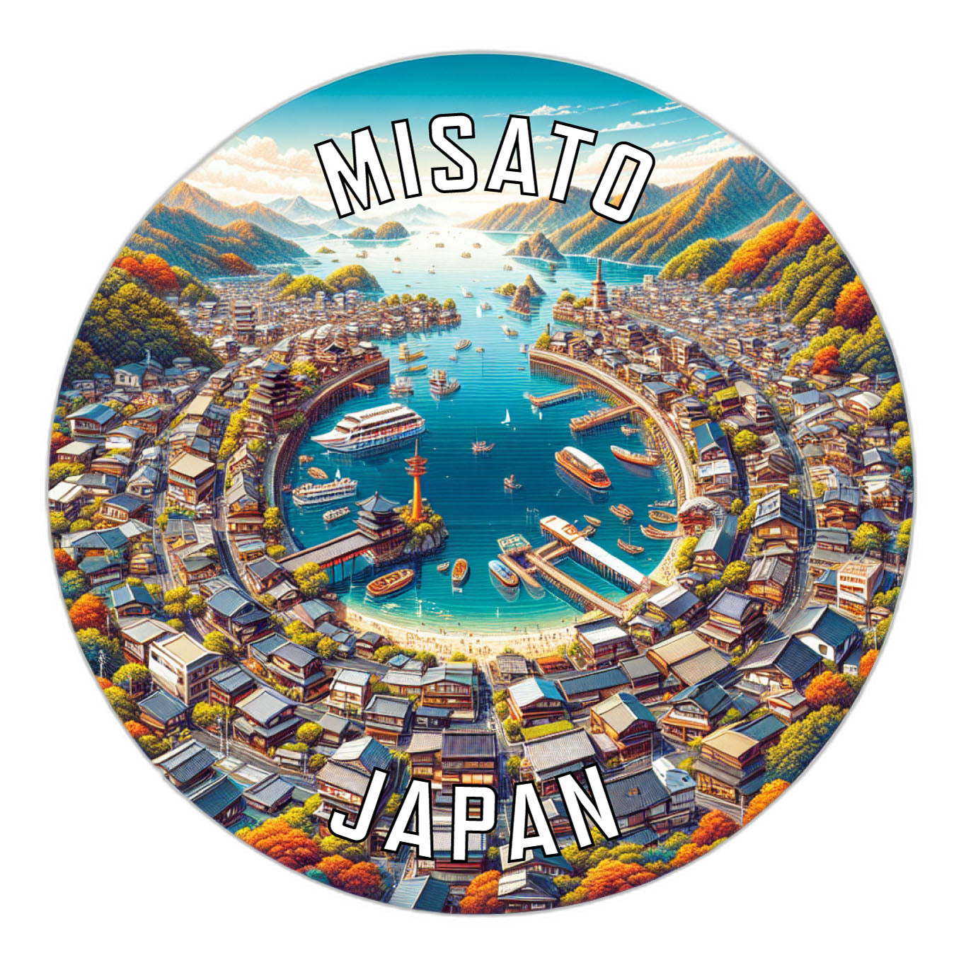 Misato Japan Souvenir Vinyl Decal Sticker 6-Inch – R & R INC.