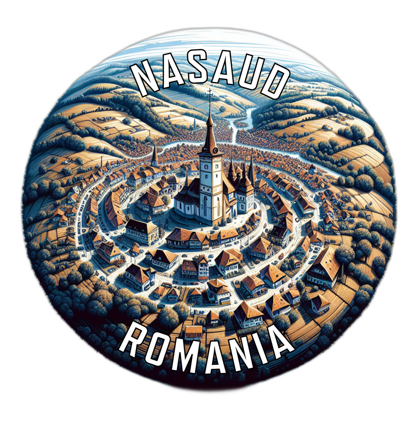 Nasaud Romania Souvenir Vinyl Decal Sticker 2-Inch – R & R INC.