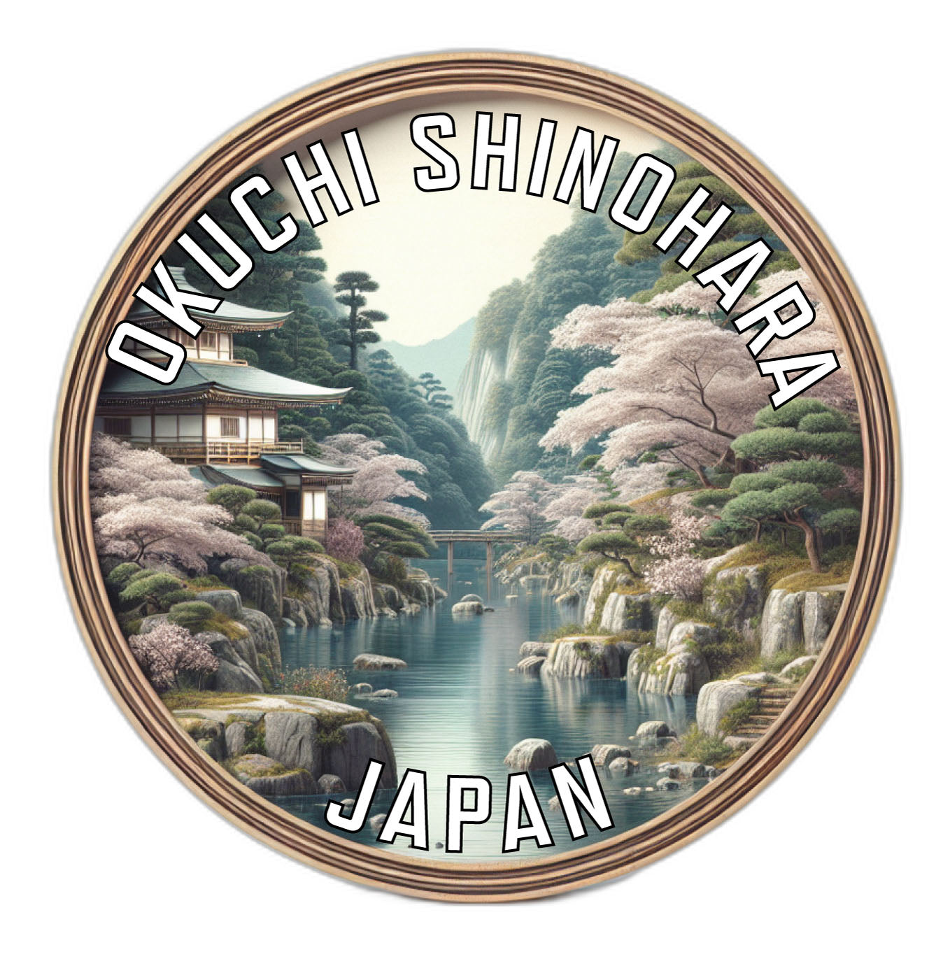 Okuchi shinohara Japan Souvenir Vinyl Decal Sticker 2-Inch – R & R INC.