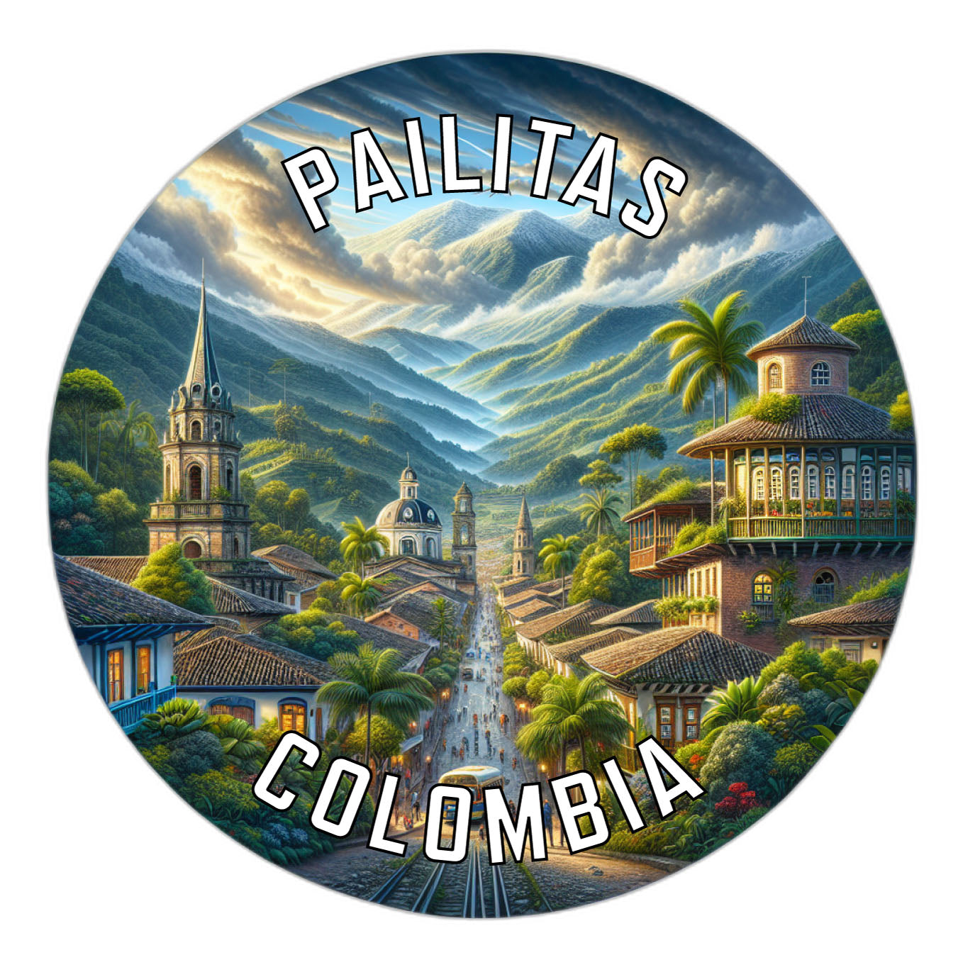Pailitas Colombia Souvenir Die Cut Flat Magnet 2-Inch – R & R INC.