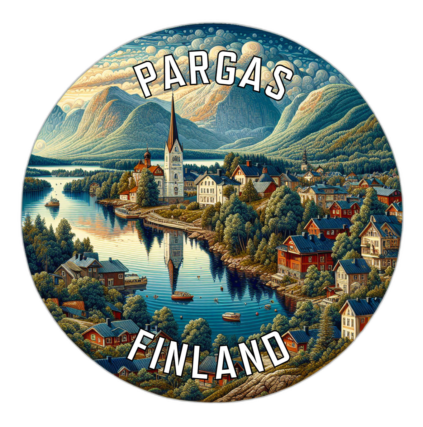 Pargas Finland Souvenir Vinyl Decal Sticker 2-Inch – R & R INC.