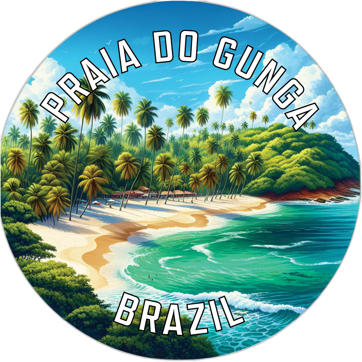 Praia do Gunga Souvenir Vinyl Decal Sticker 2-Inch – R & R INC.