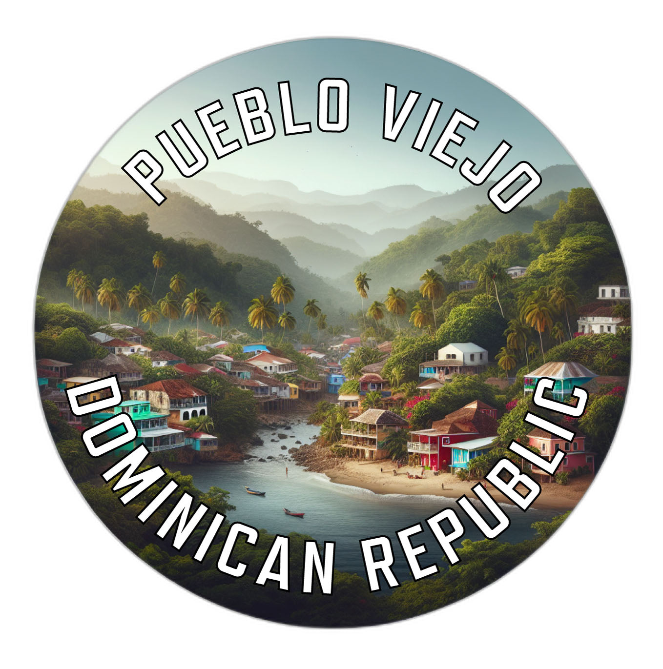 Pueblo Viejo Dominican Republic Souvenir Vinyl Decal Sticker 2-Inch – R ...