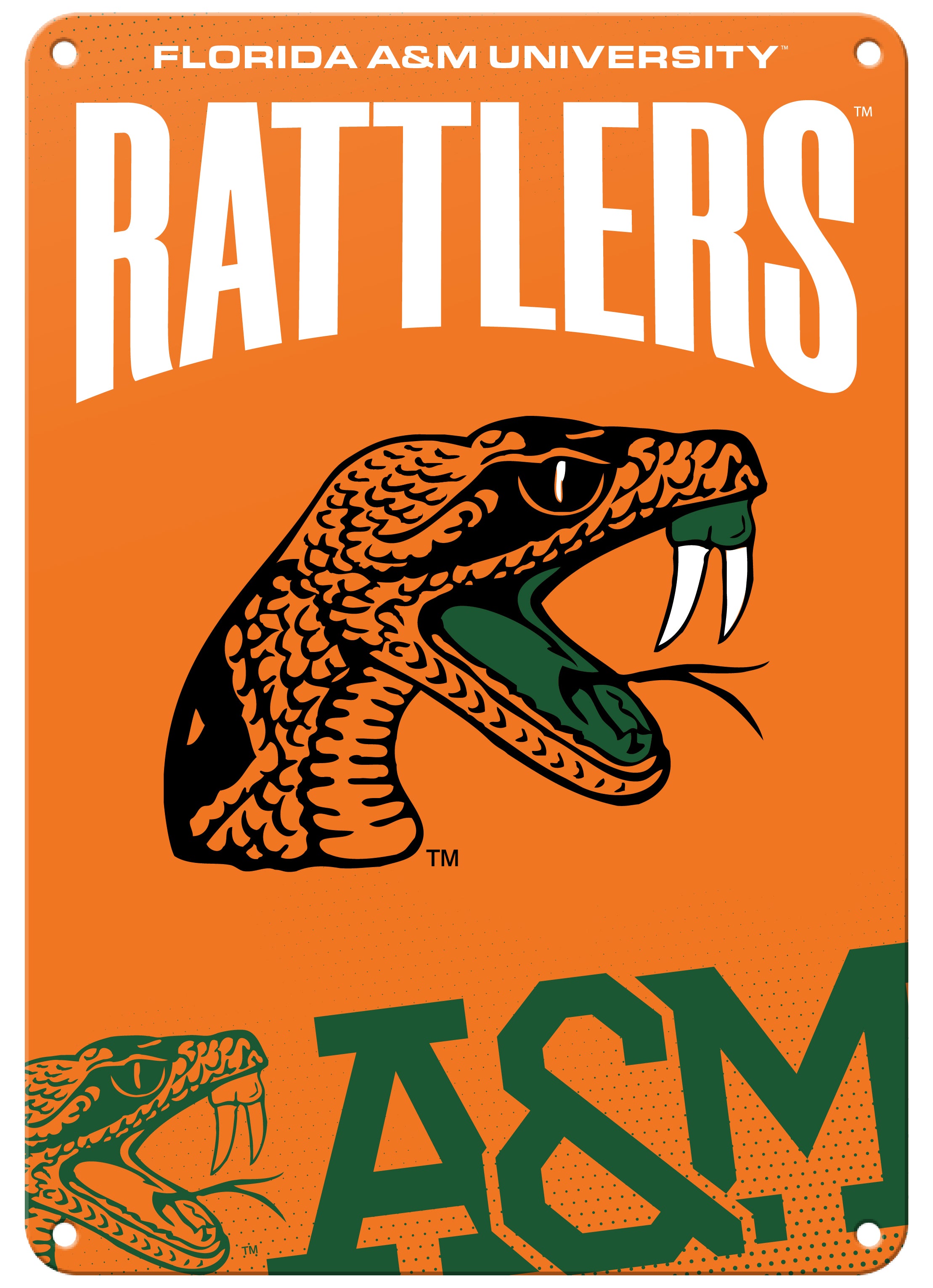 Florida A&M Rattlers 7"x10" College Wall Decor Metal Sign – Officially ...