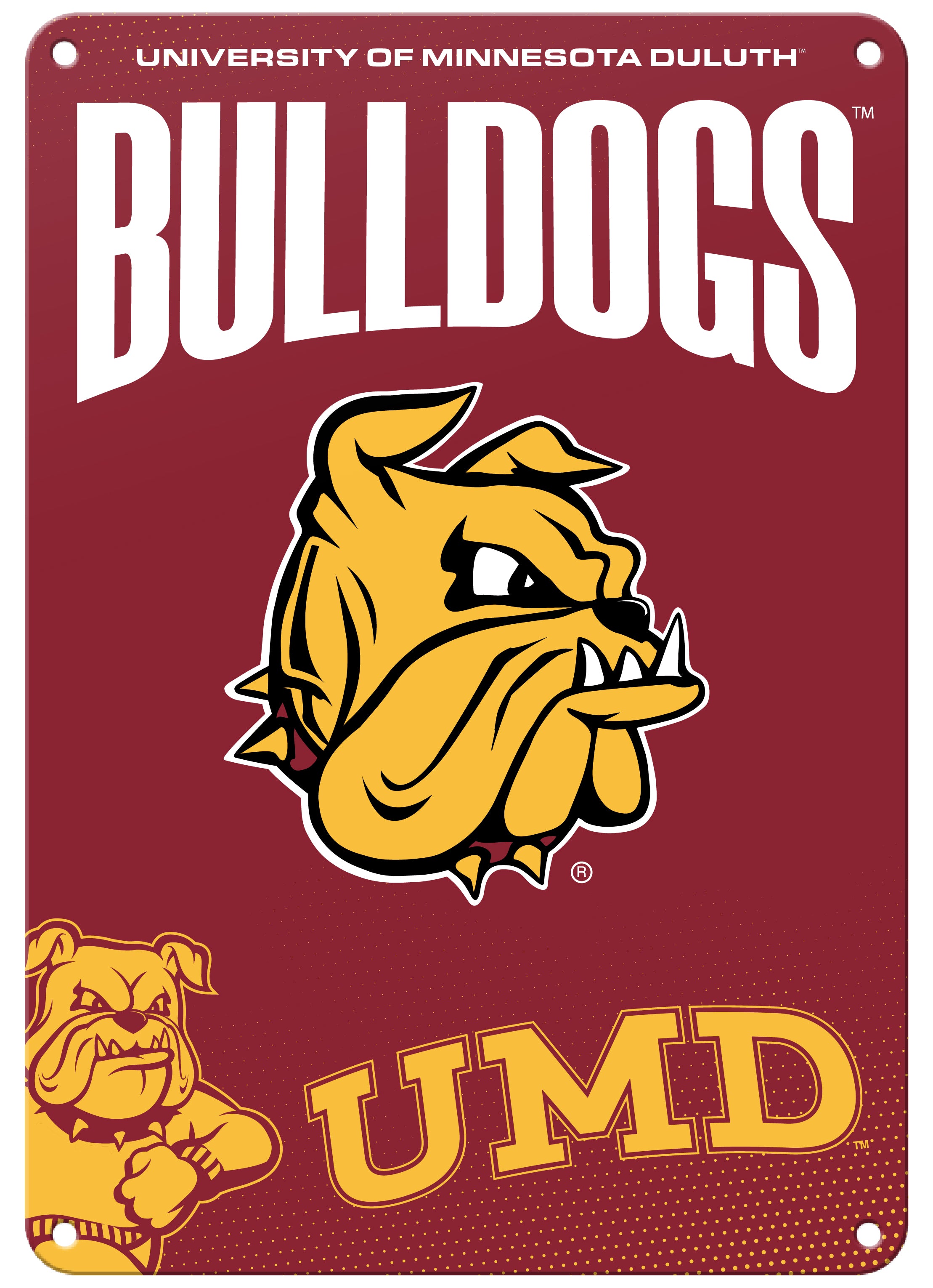 Minnesota Duluth Bulldogs 7"x10" College Wall Decor Metal Sign ...