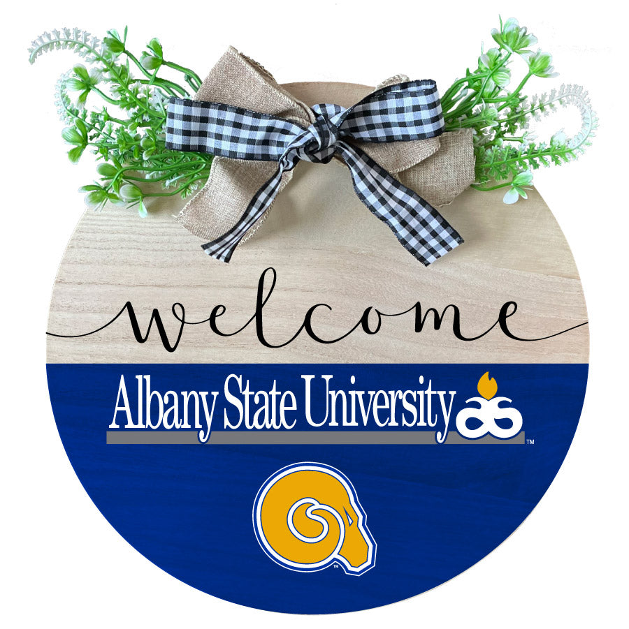 Albany State University Wooden Wreath Welcome Sign Officially Licensed ...