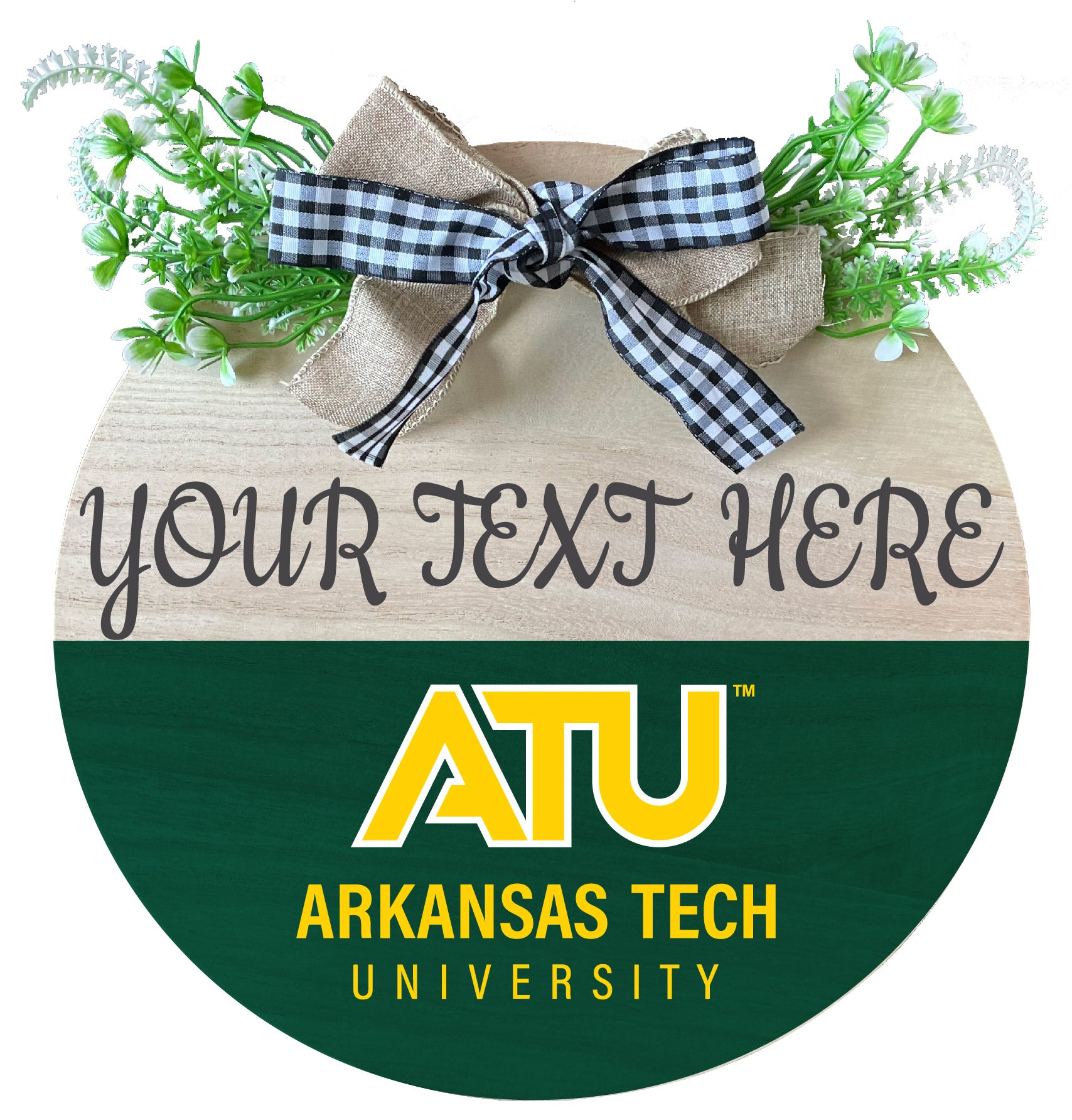 Arkansas Tech University Customizable Wooden Wreath Welcome Sign ...