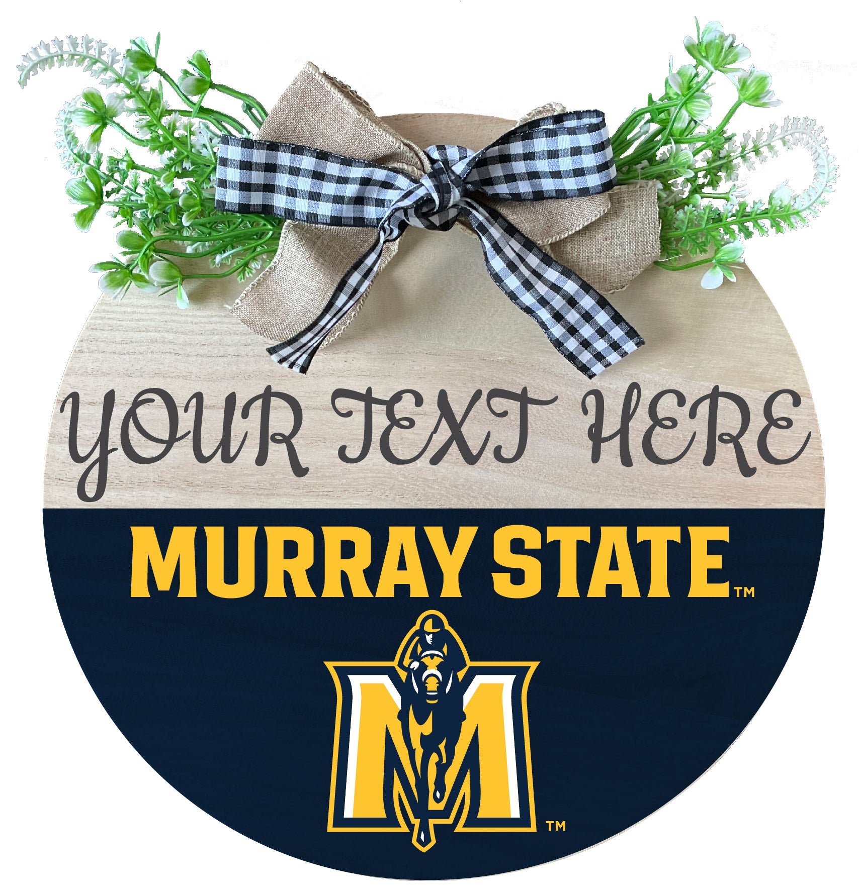 Murray State University Customizable Wooden Wreath Welcome Sign ...