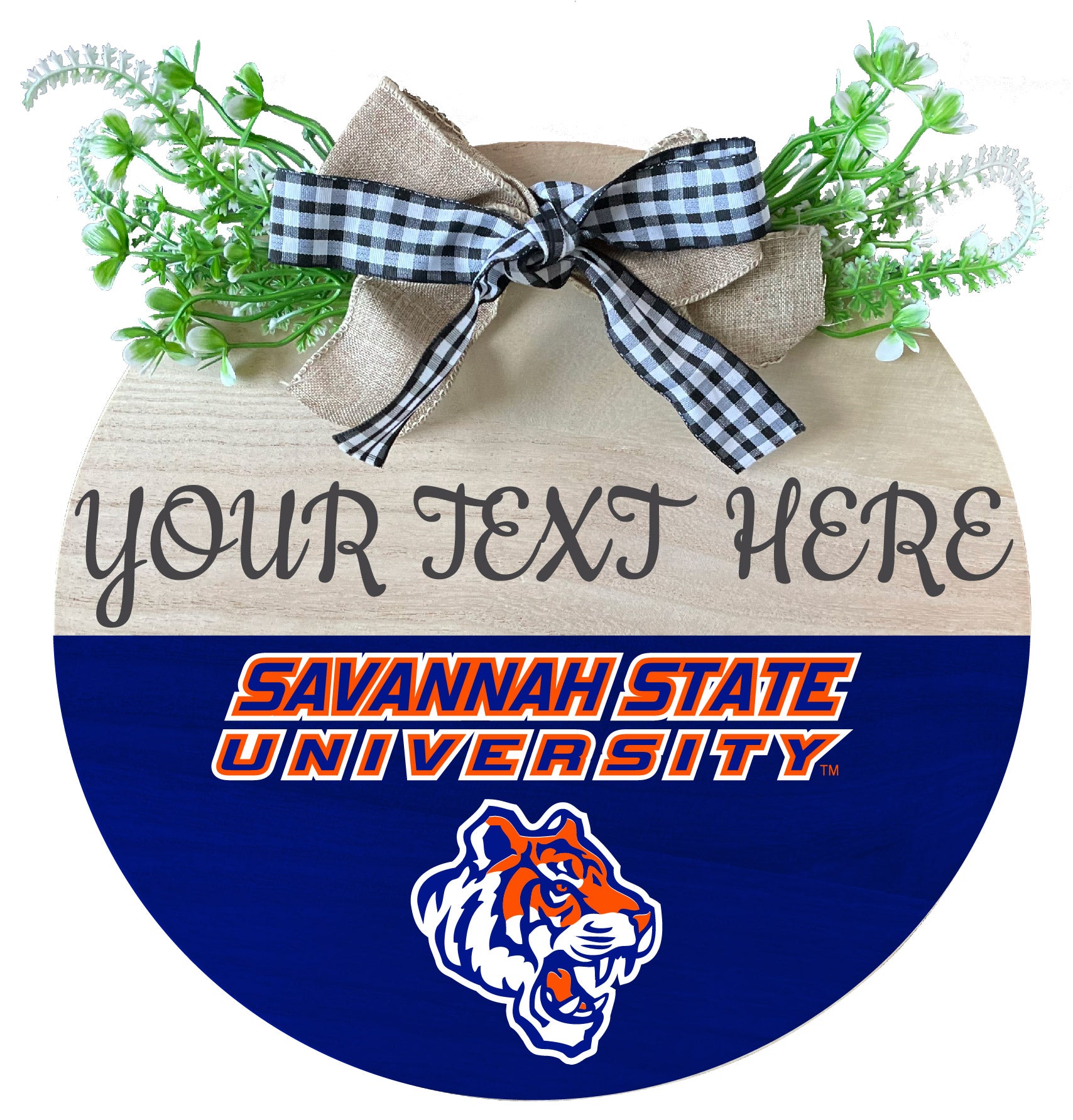 Savannah State University Customizable Wooden Wreath Welcome Sign ...