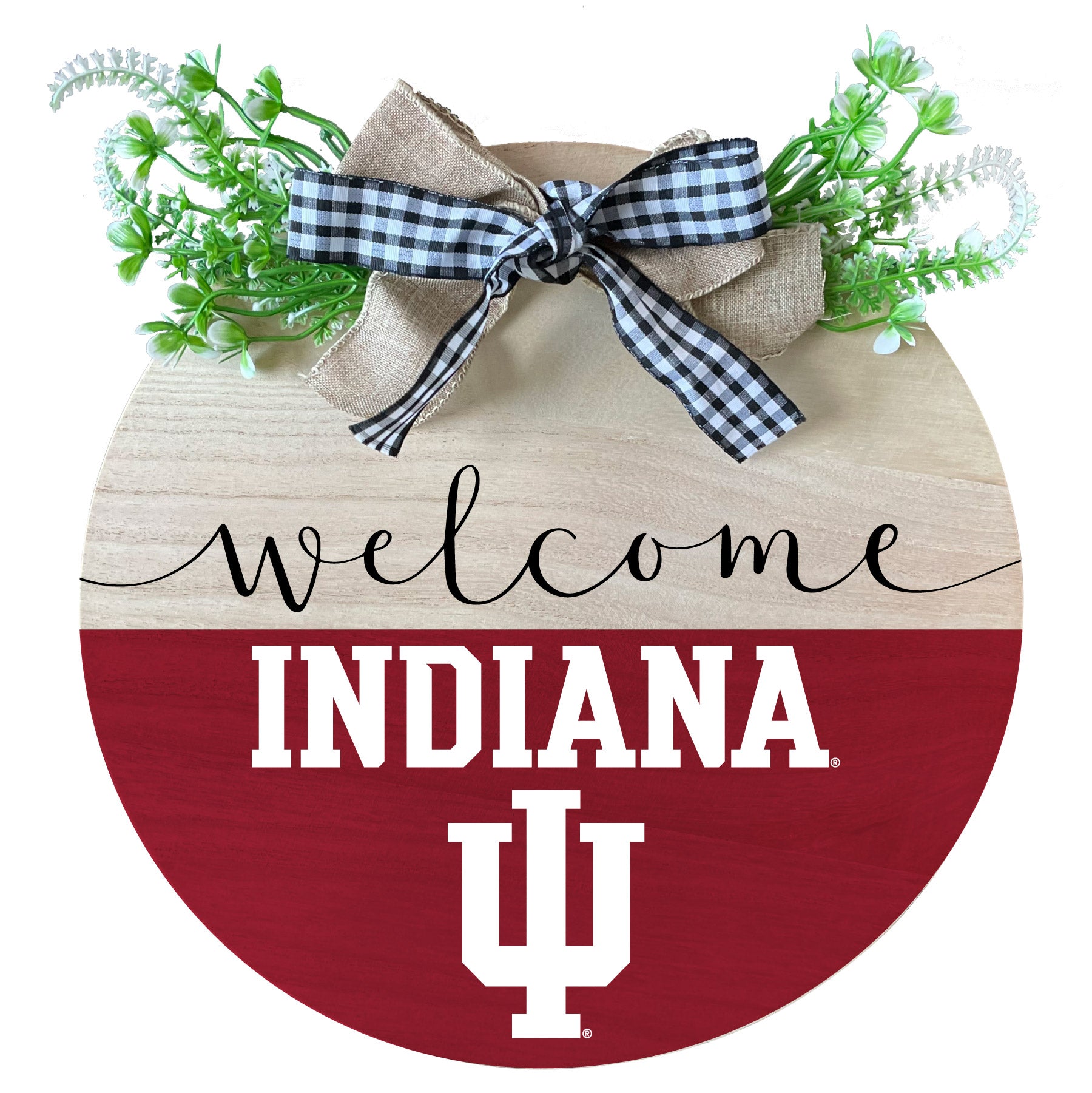 Indiana Hoosiers Wooden Wreath Welcome Sign Officially Licensed ...