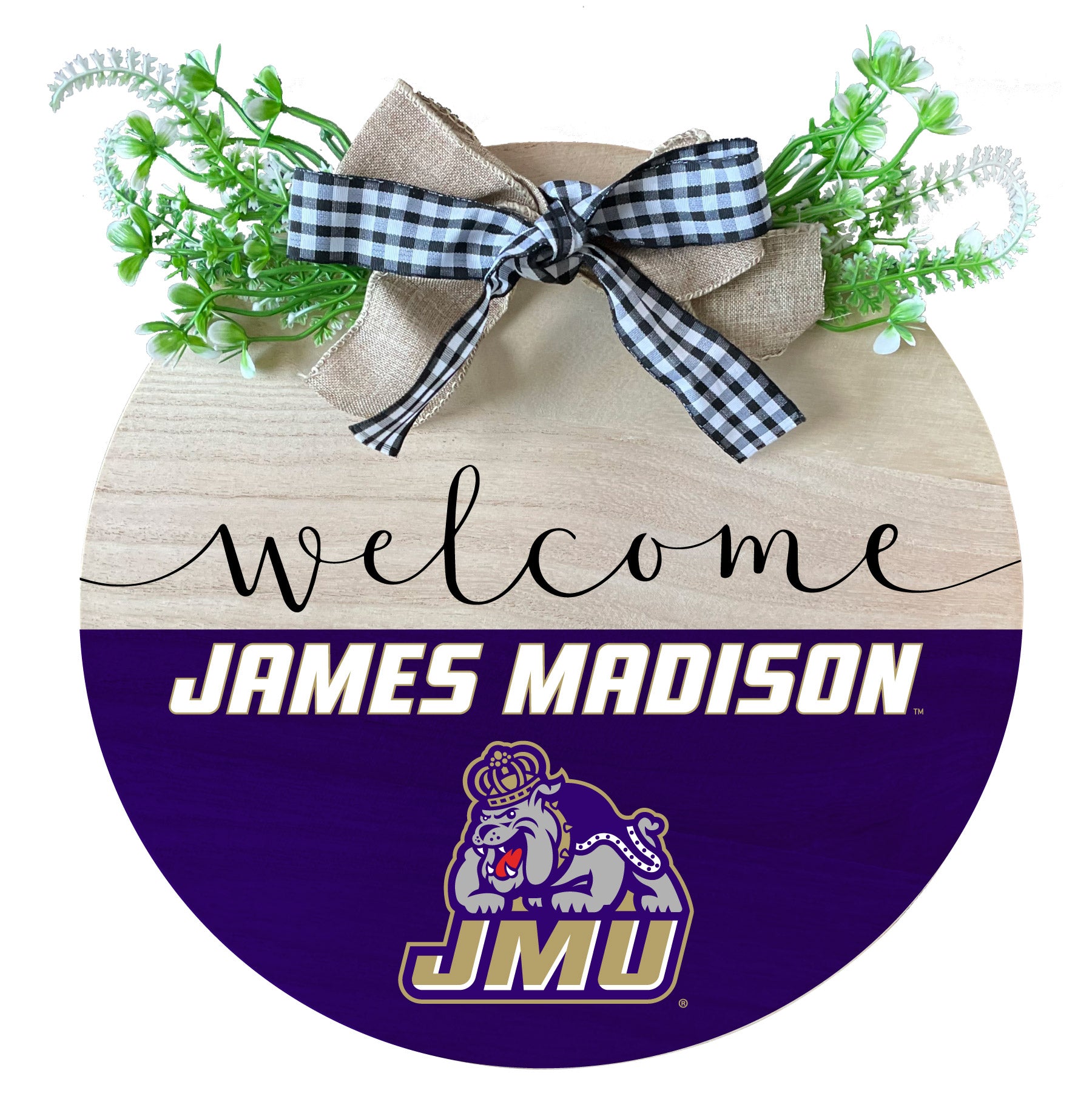 James Madison Dukes Wooden Wreath Welcome Sign Officially Licensed ...