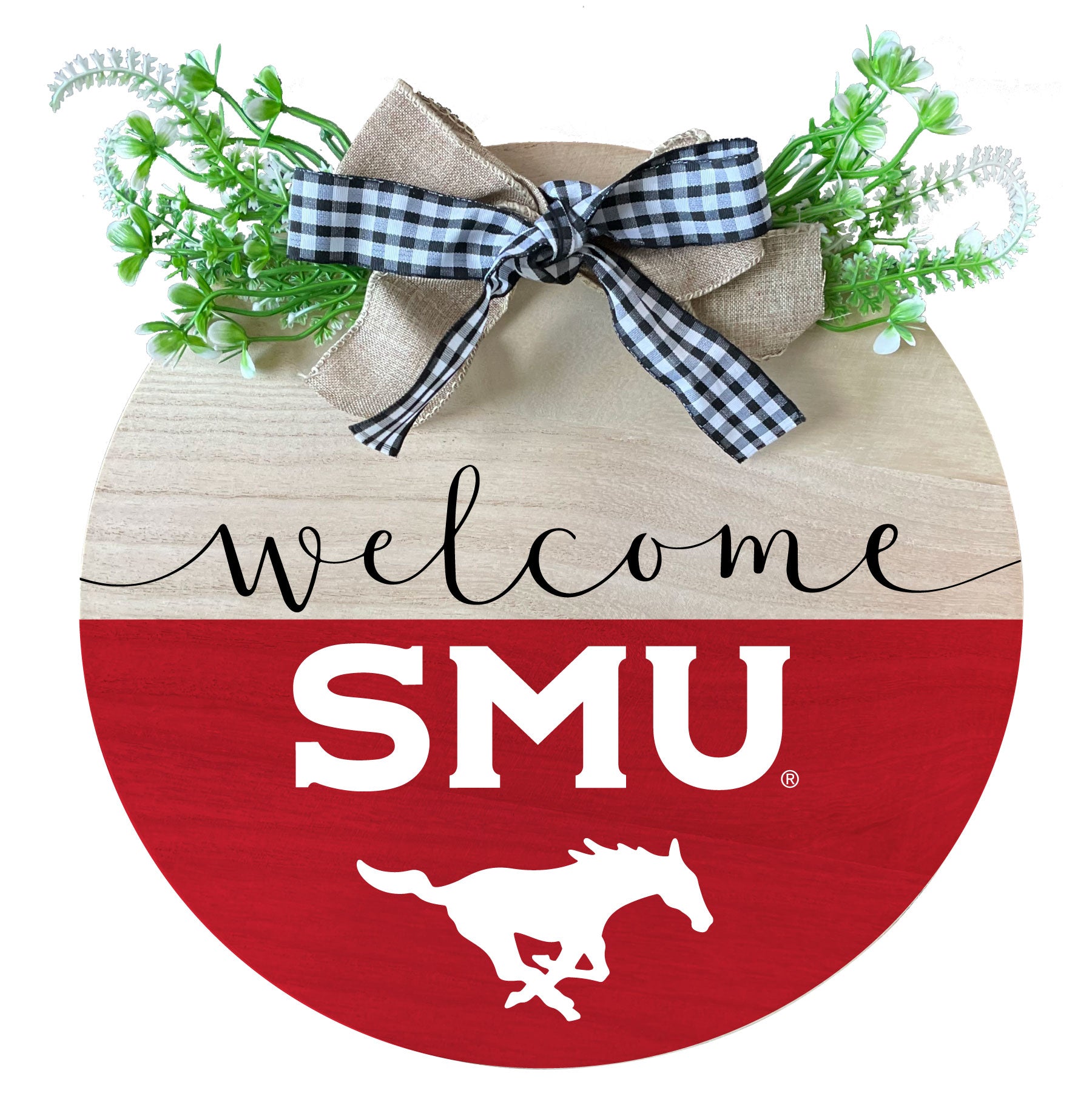 Southern Methodist University Wooden Wreath Welcome Sign Officially ...