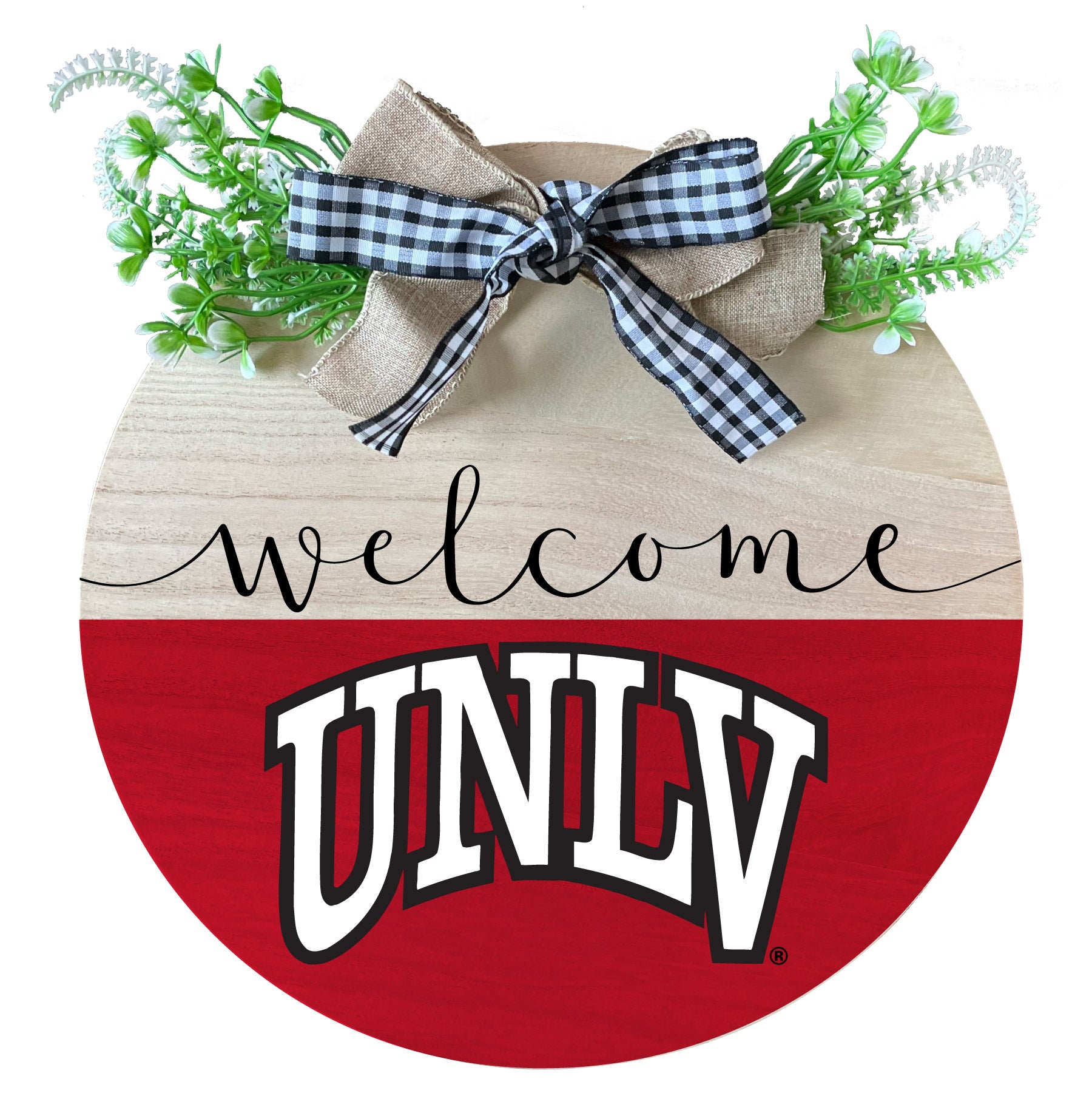UNLV Rebels Wooden Wreath Welcome Sign Officially Licensed Collegiate ...