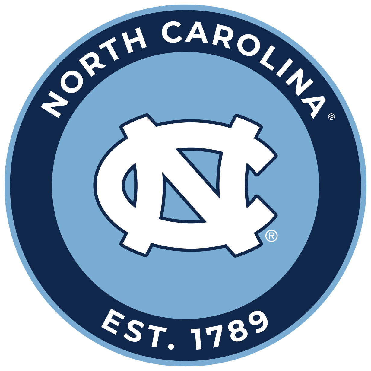 UNC Tar Heels Round Vinyl Decal Sticker Officially Licensed Collegiate ...