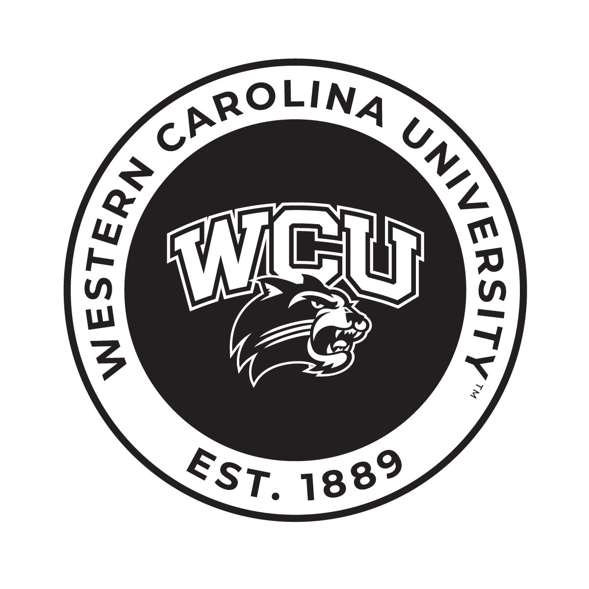 Western Carolina University Officially Licensed Black Vinyl Decal Stic ...