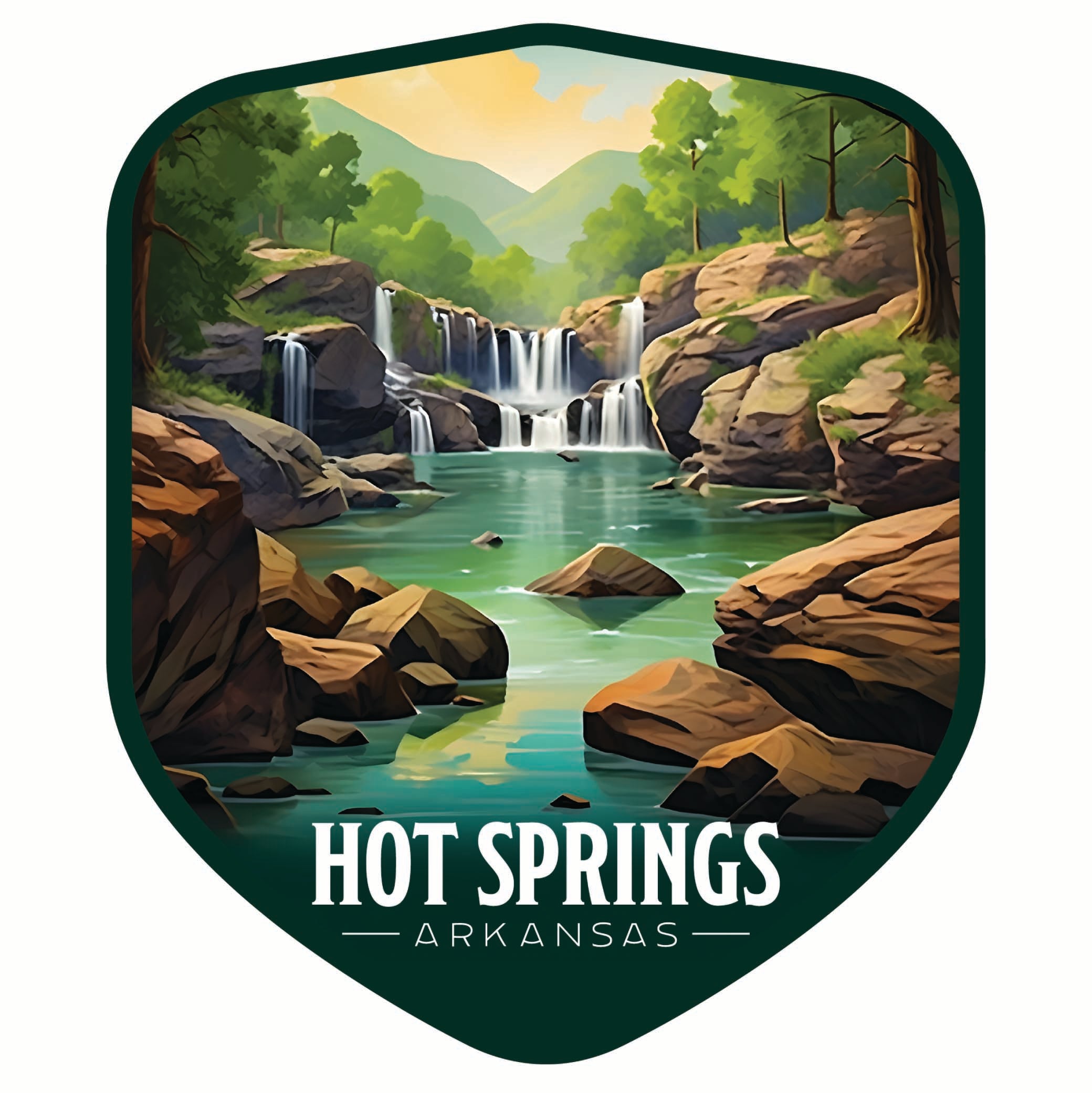 Hot Springs Arkansas Lake Springs Design Souvenir Vinyl Decal Sticker 6 ...