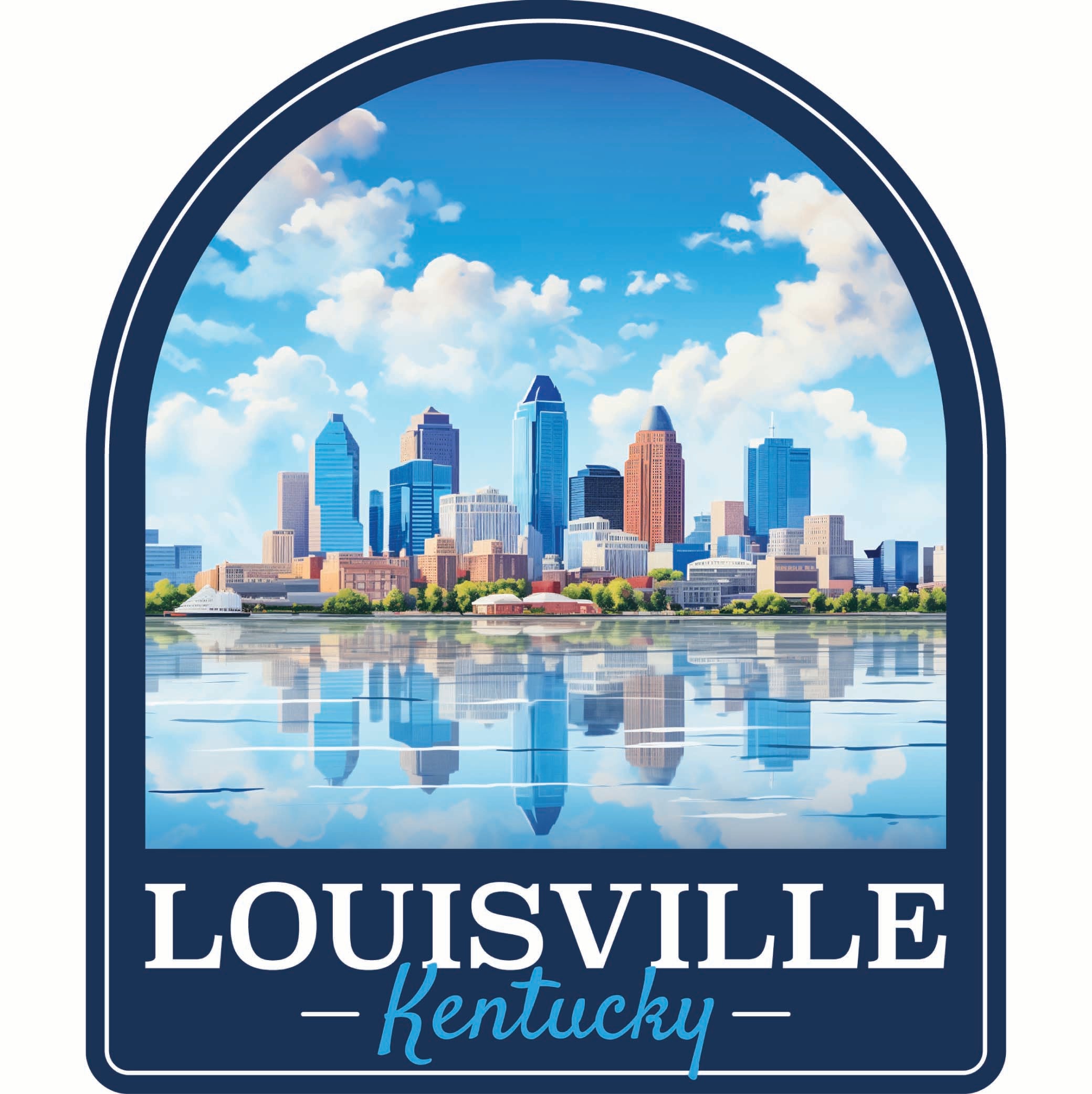 Louisville Kentucky Daytime Cityscape Design Souvenir Vinyl Decal ...